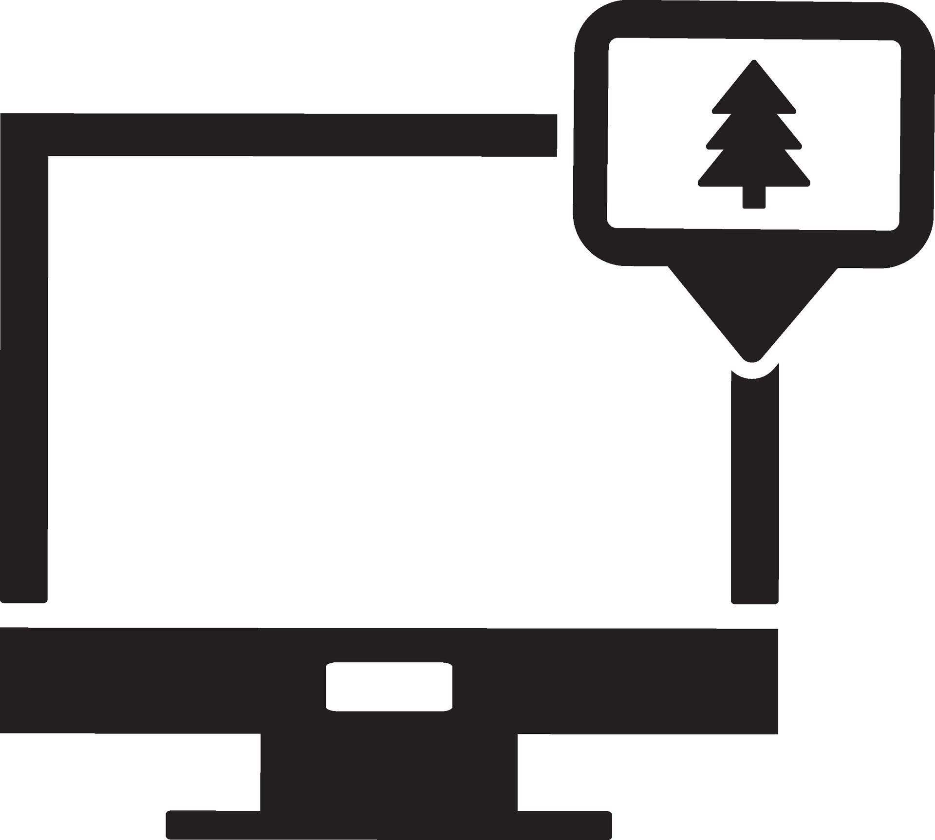 Computer with tree icon 27839098 Vector Art at Vecteezy