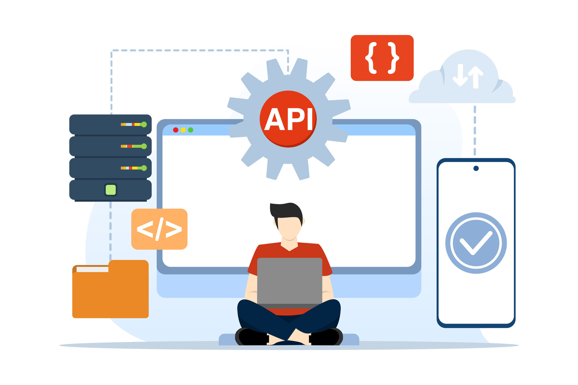 Api Application Programming Interface Concept Of Online Gear Engine Coding Service Software
