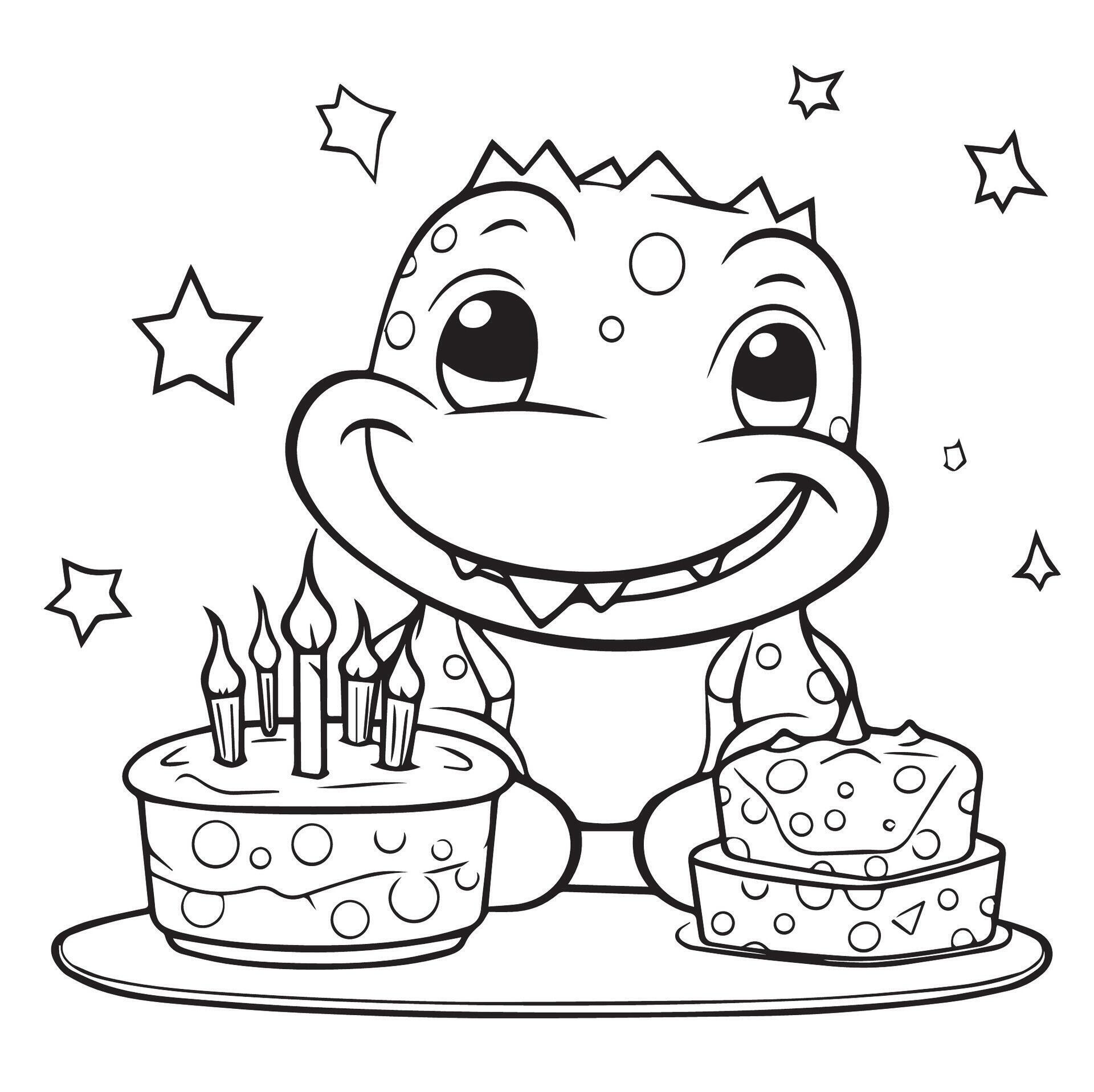 birthday coloring pages for kids 27844464 Vector Art at Vecteezy