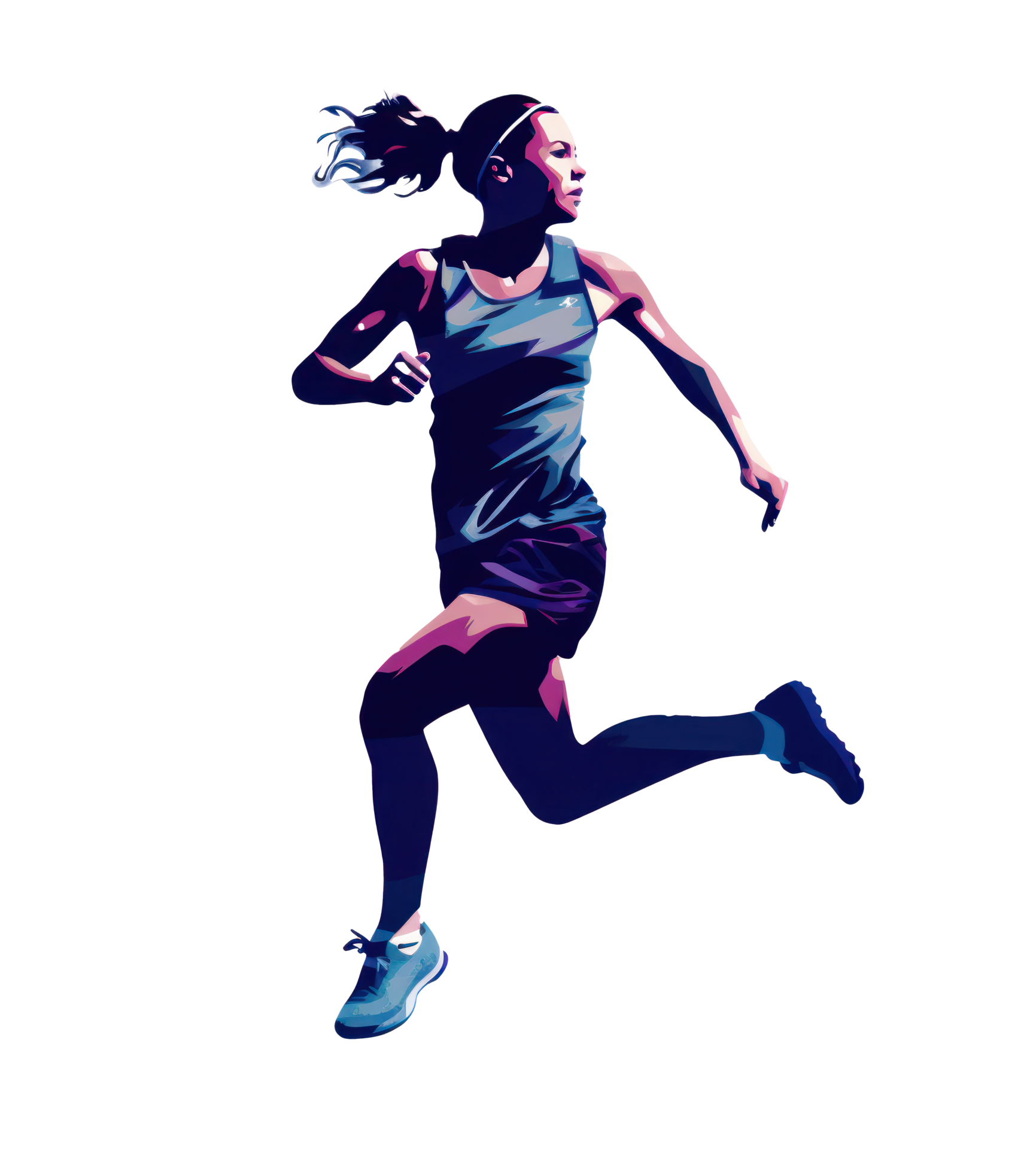 A female sports runner jumping isolated 27849956 PNG
