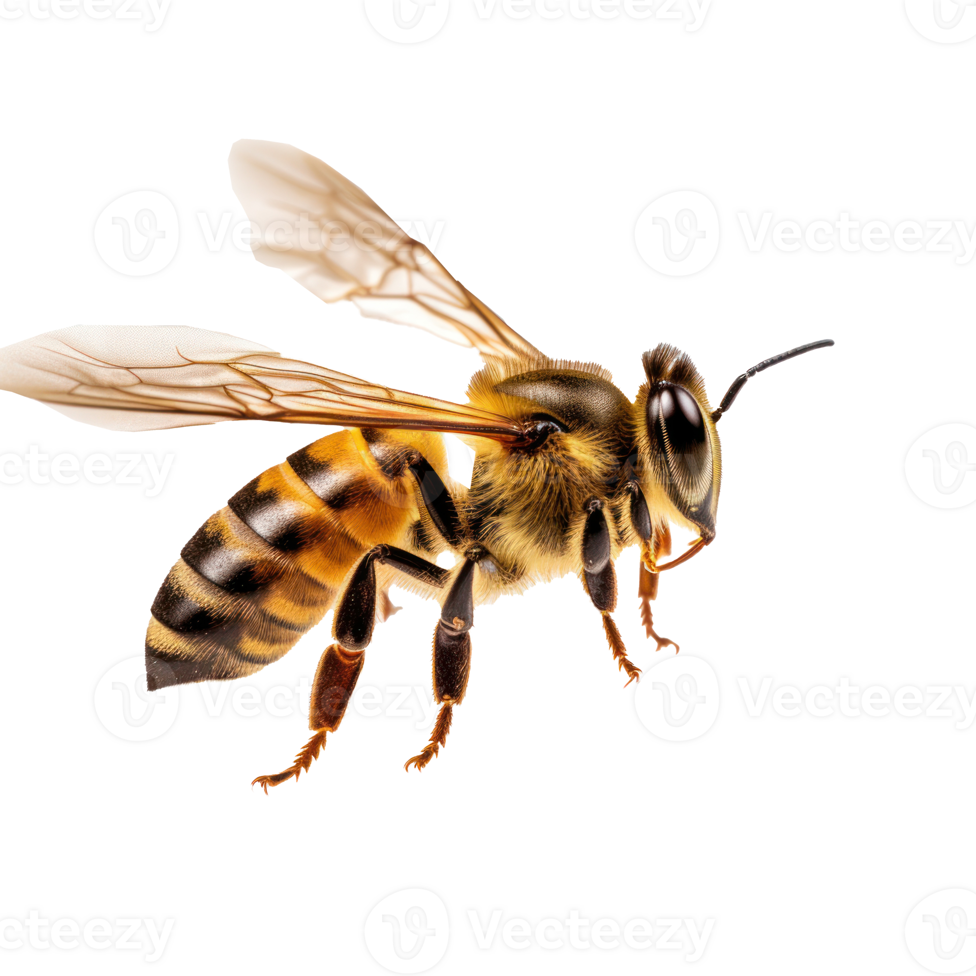 A stunning bee is flying, isolated 27850012 PNG
