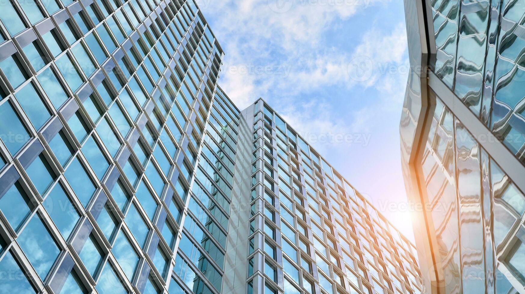 Abstract fragment of contemporary architecture, walls made of glass and ...