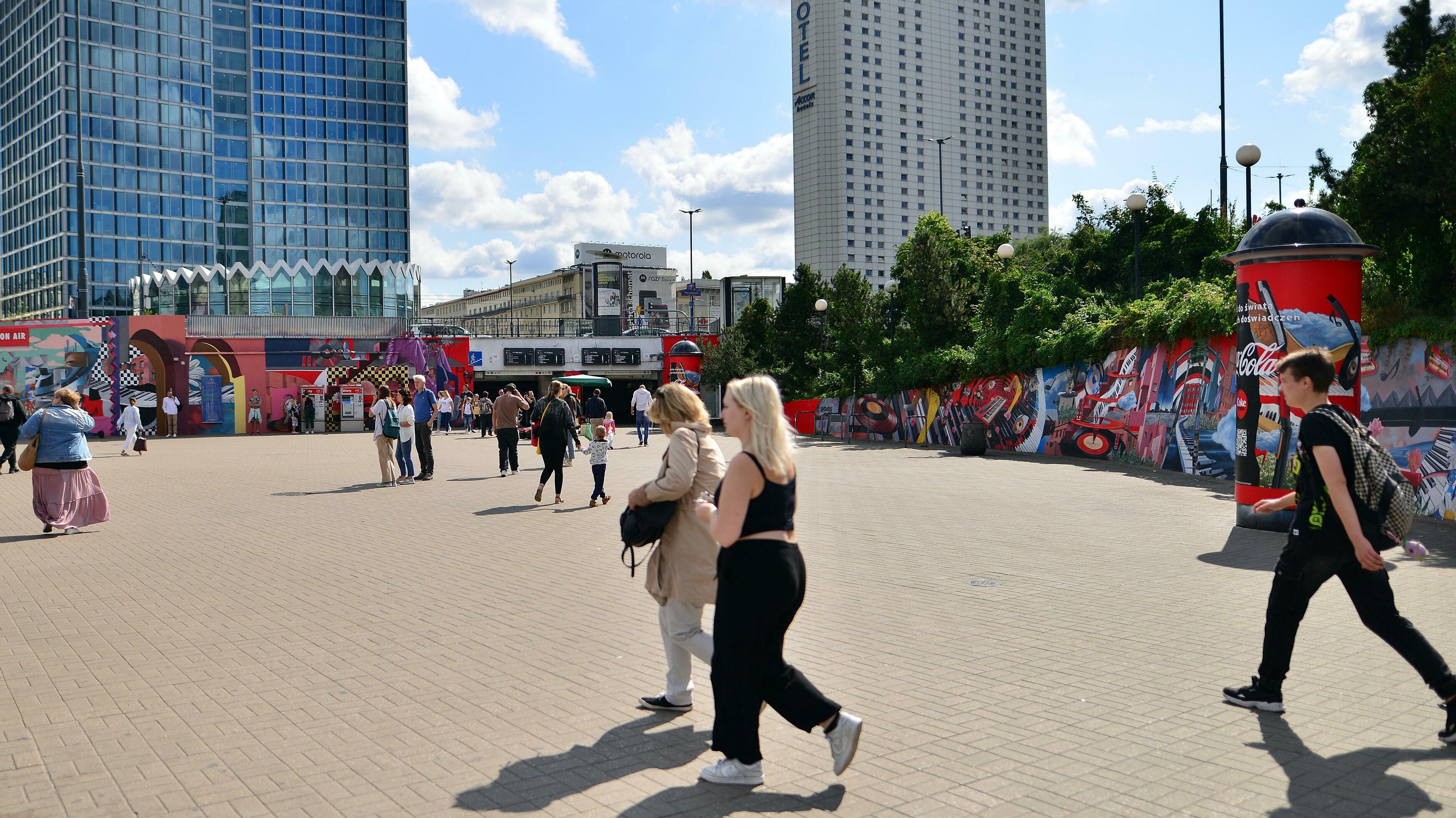 Warsaw, Poland. 9 August 2023. Crowd of people on Patelnia square.The ...