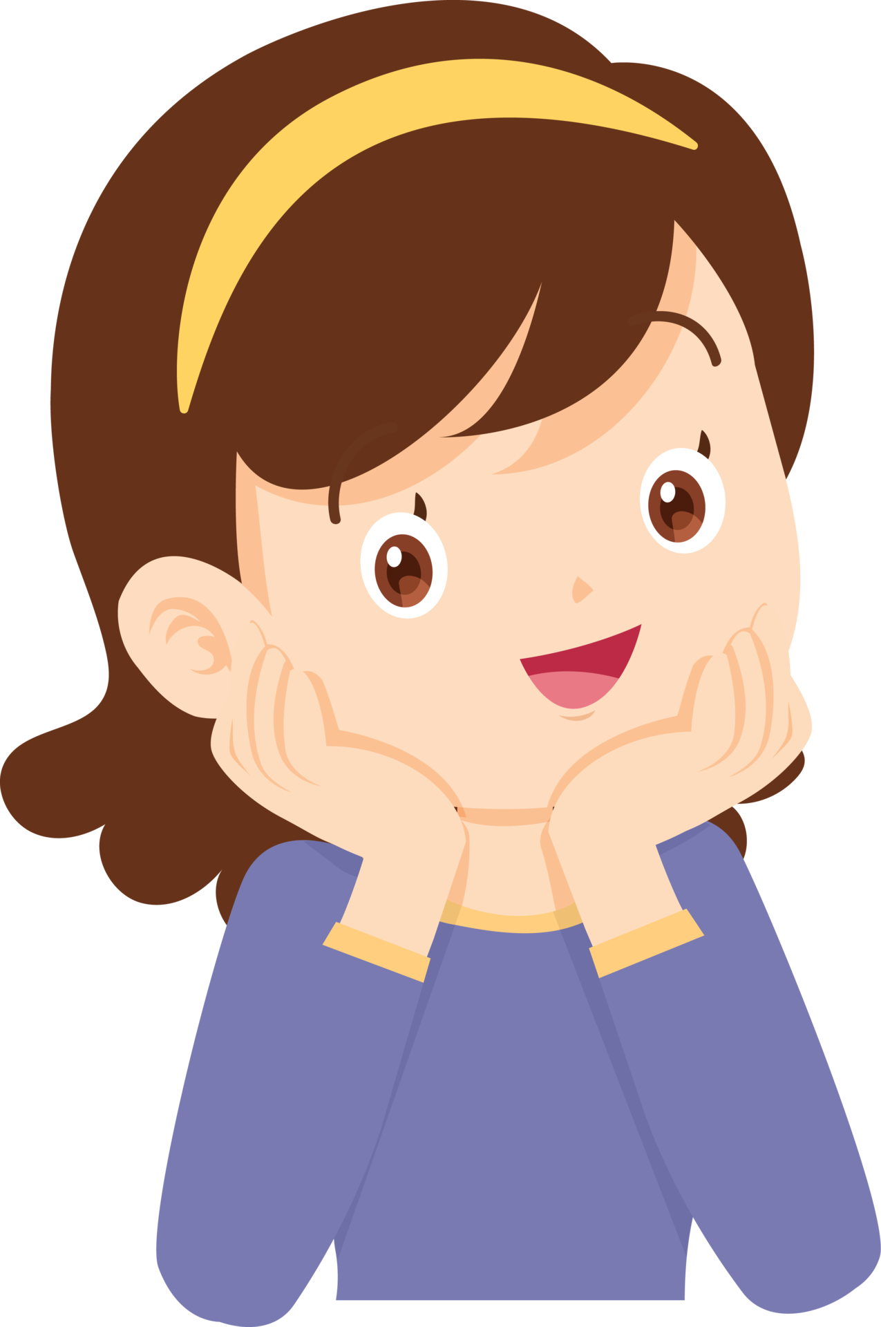 People Sitting With Hands On Cheek 27853058 Png