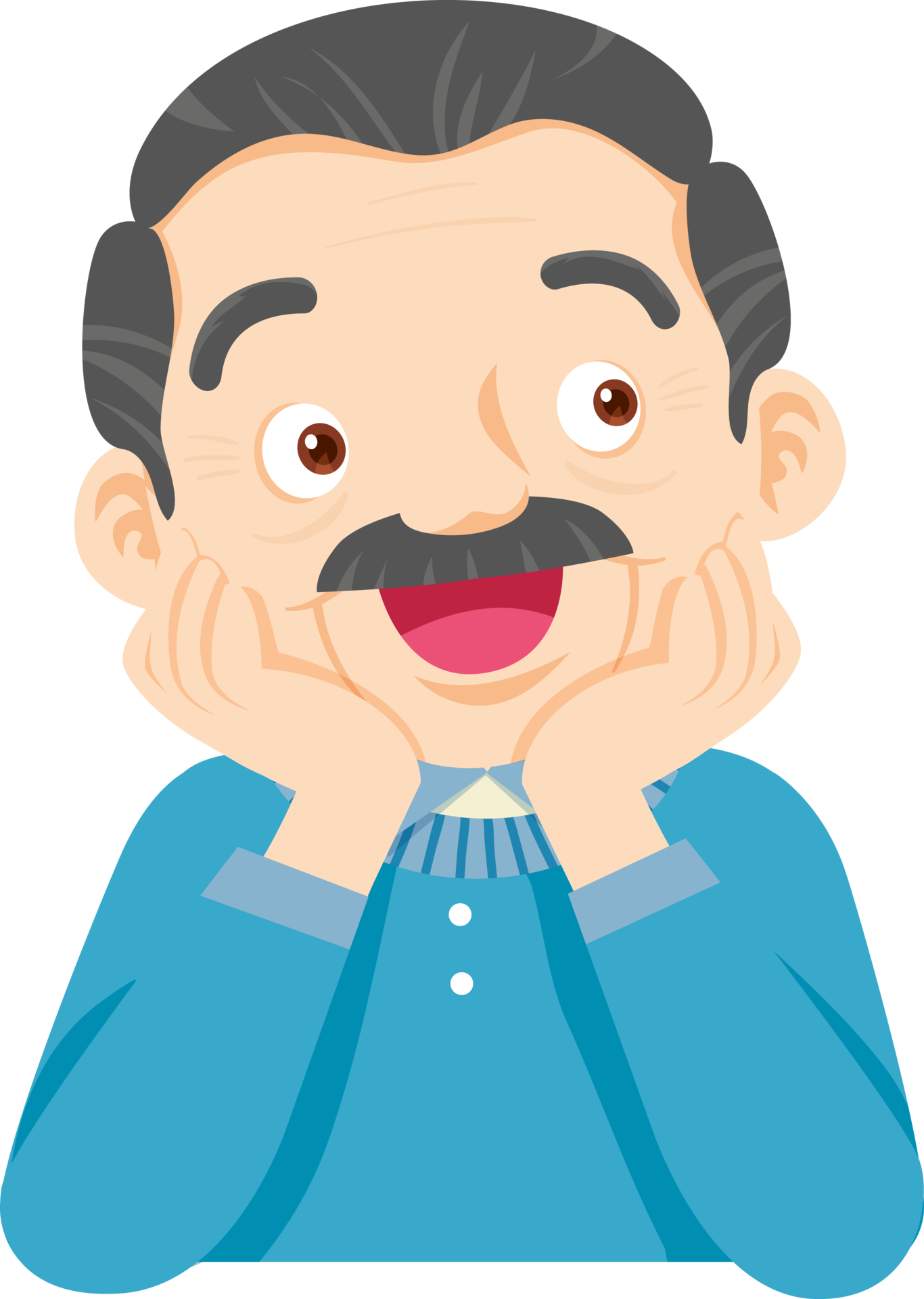 People Sitting With Hands On Cheek 27853104 Png