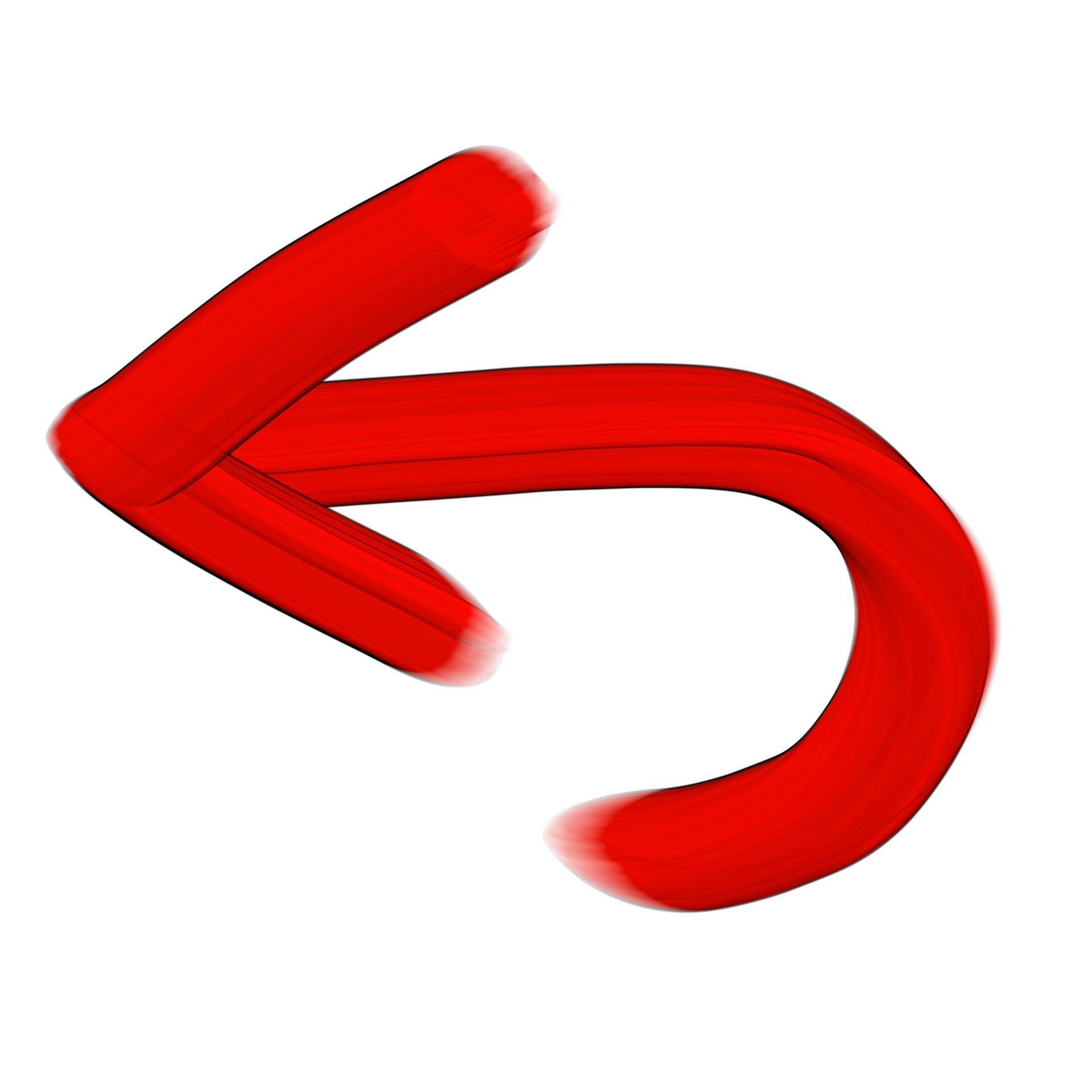 Red Arrow Icon The Red Arrow Indicated The Direction Symbol Curved Arrow Sign 3d Style