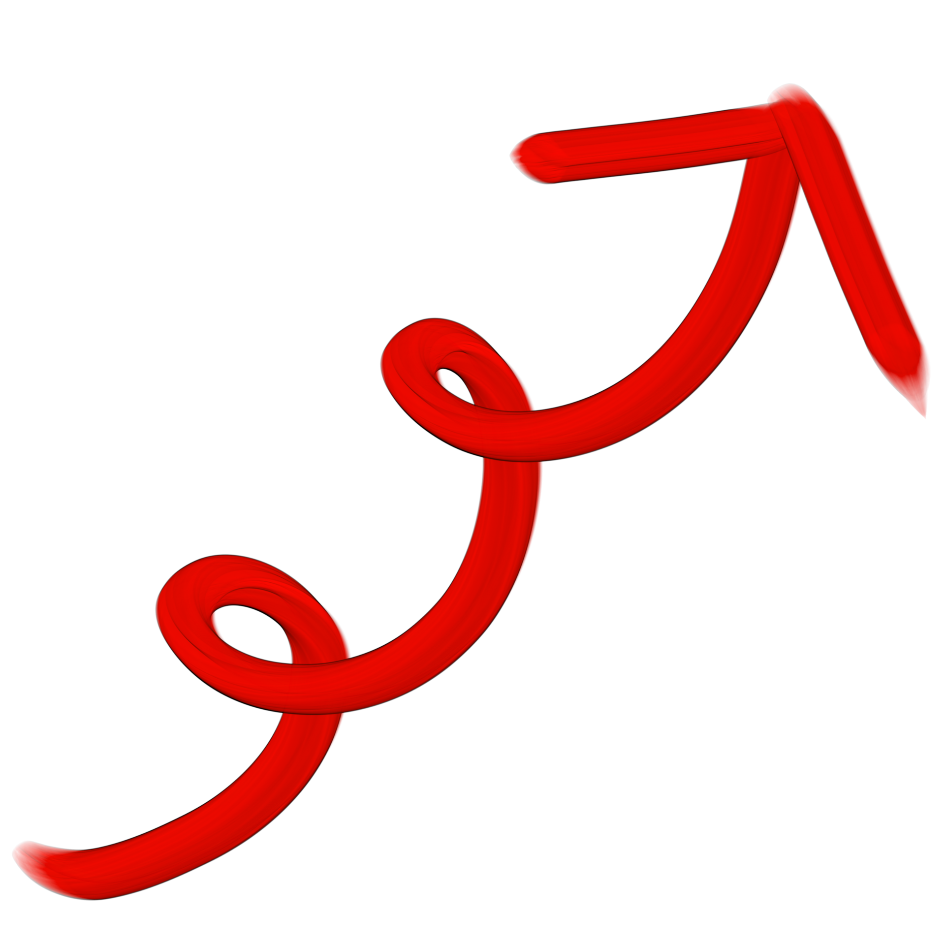 Red Arrow Icon The Red Arrow Indicated The Direction Symbol Curved Arrow Sign 3d Style