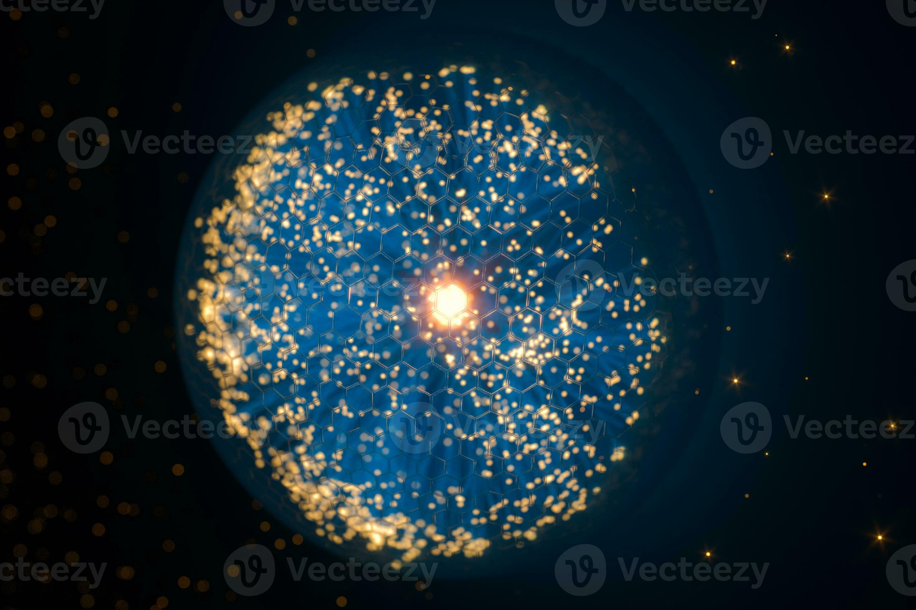 Glowing particles and lines with dark background,3d rendering. 27855622 ...