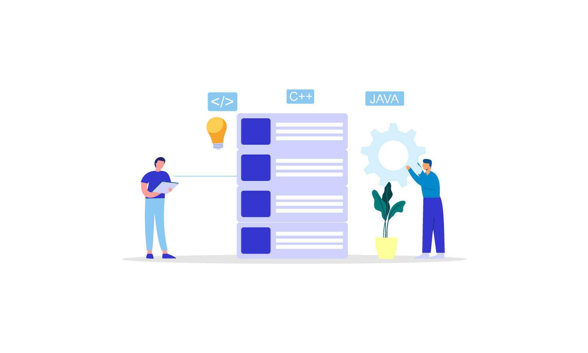 Development concept software development process website interface ...