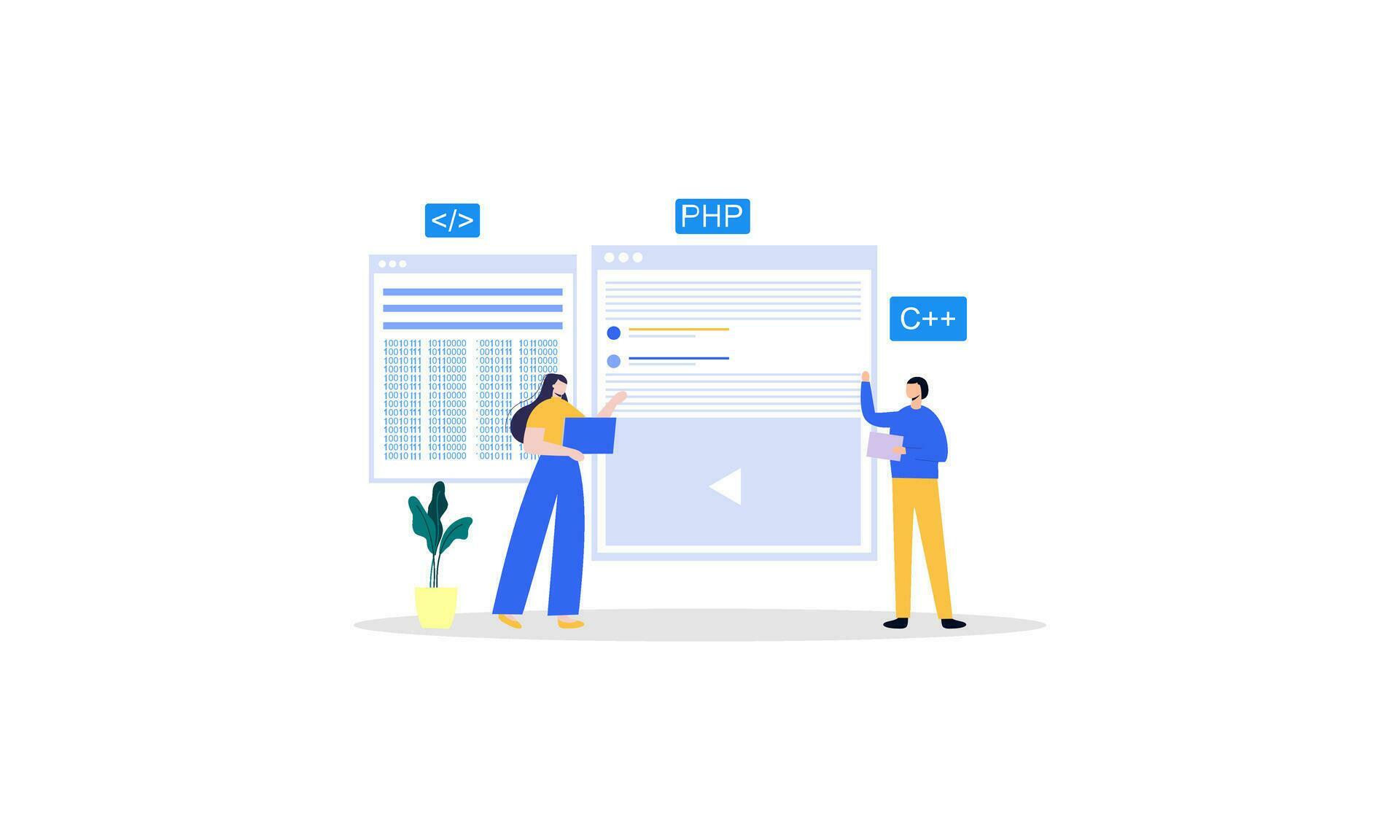 Development concept software development process website interface ...