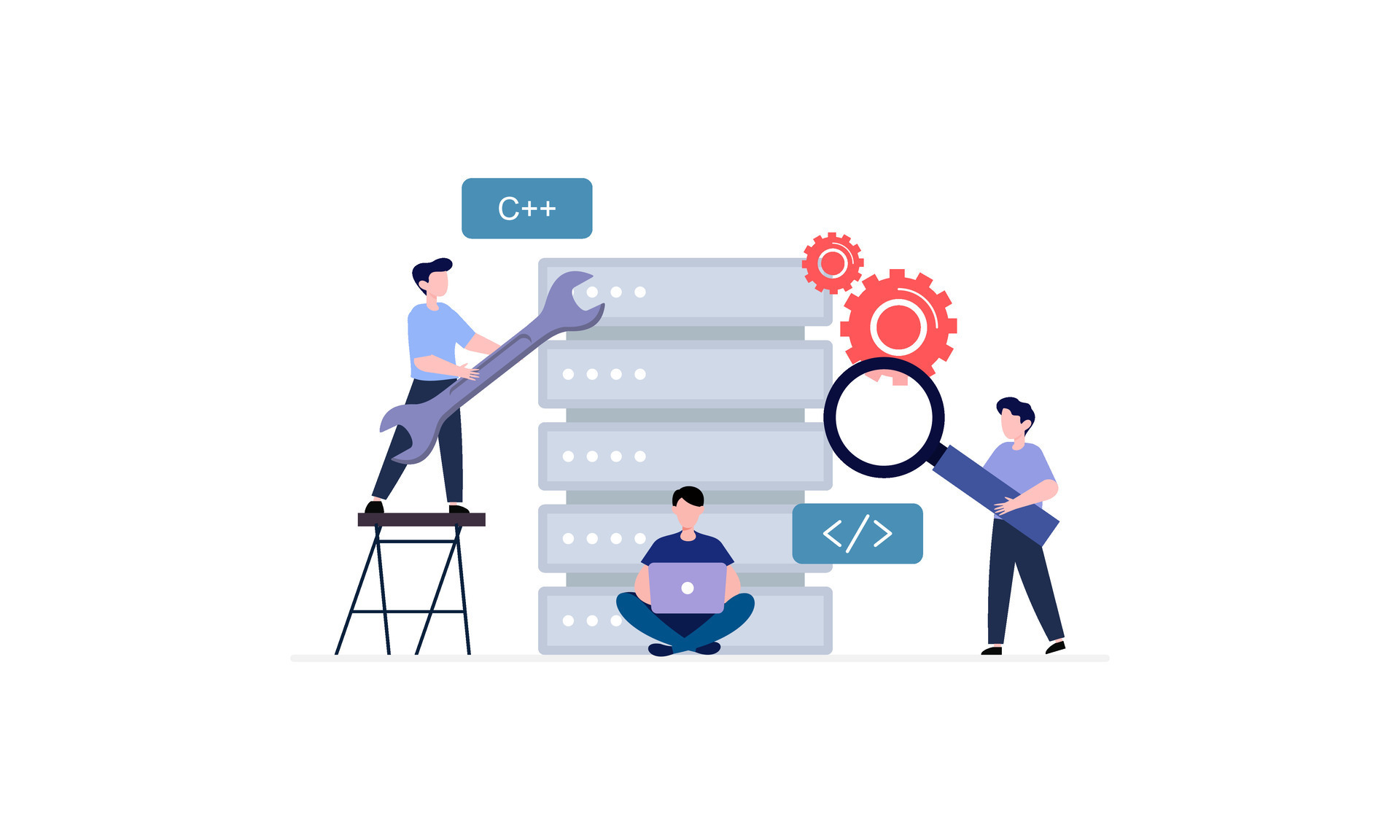 Development concept software development process website interface design improvement ...