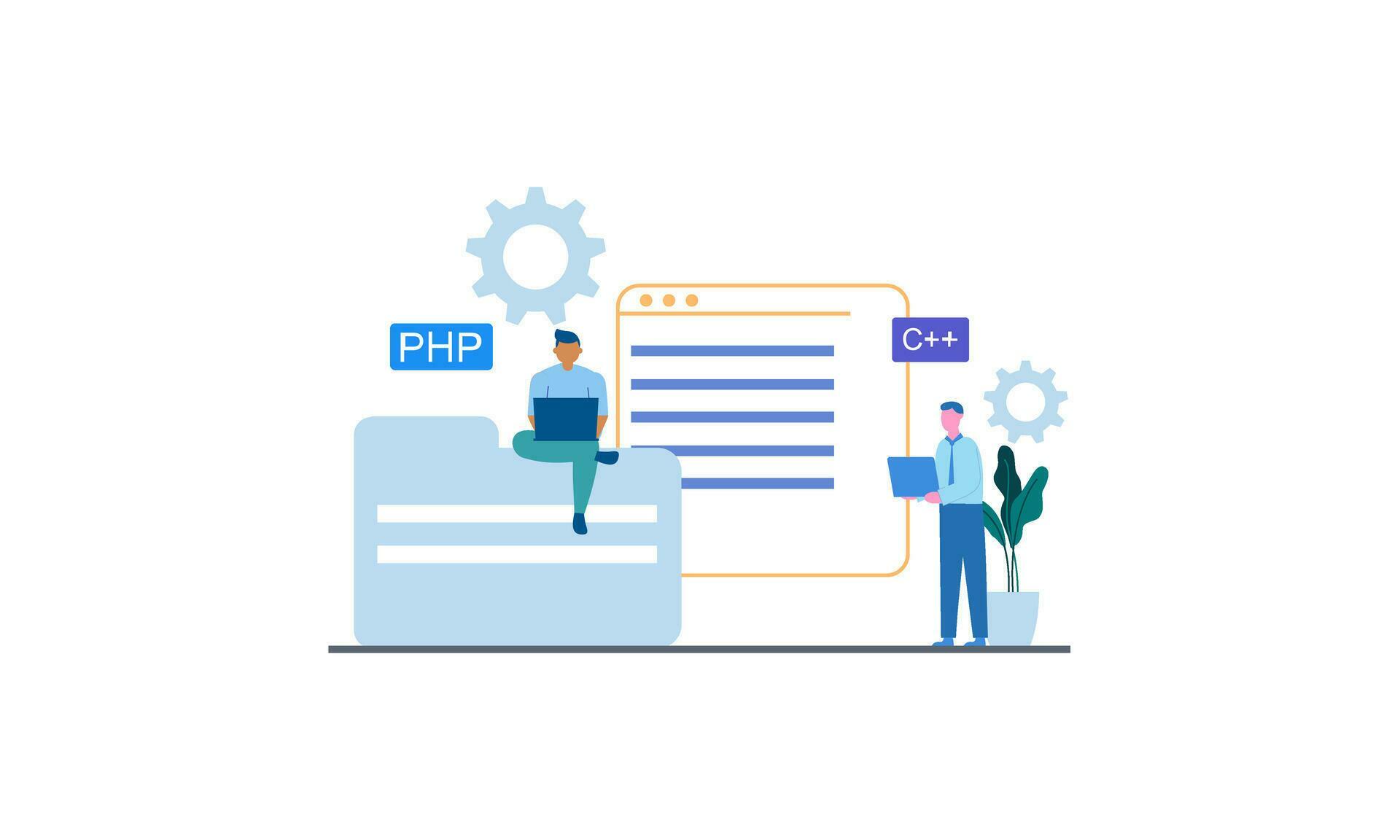 Development concept software development process website interface design improvement ...