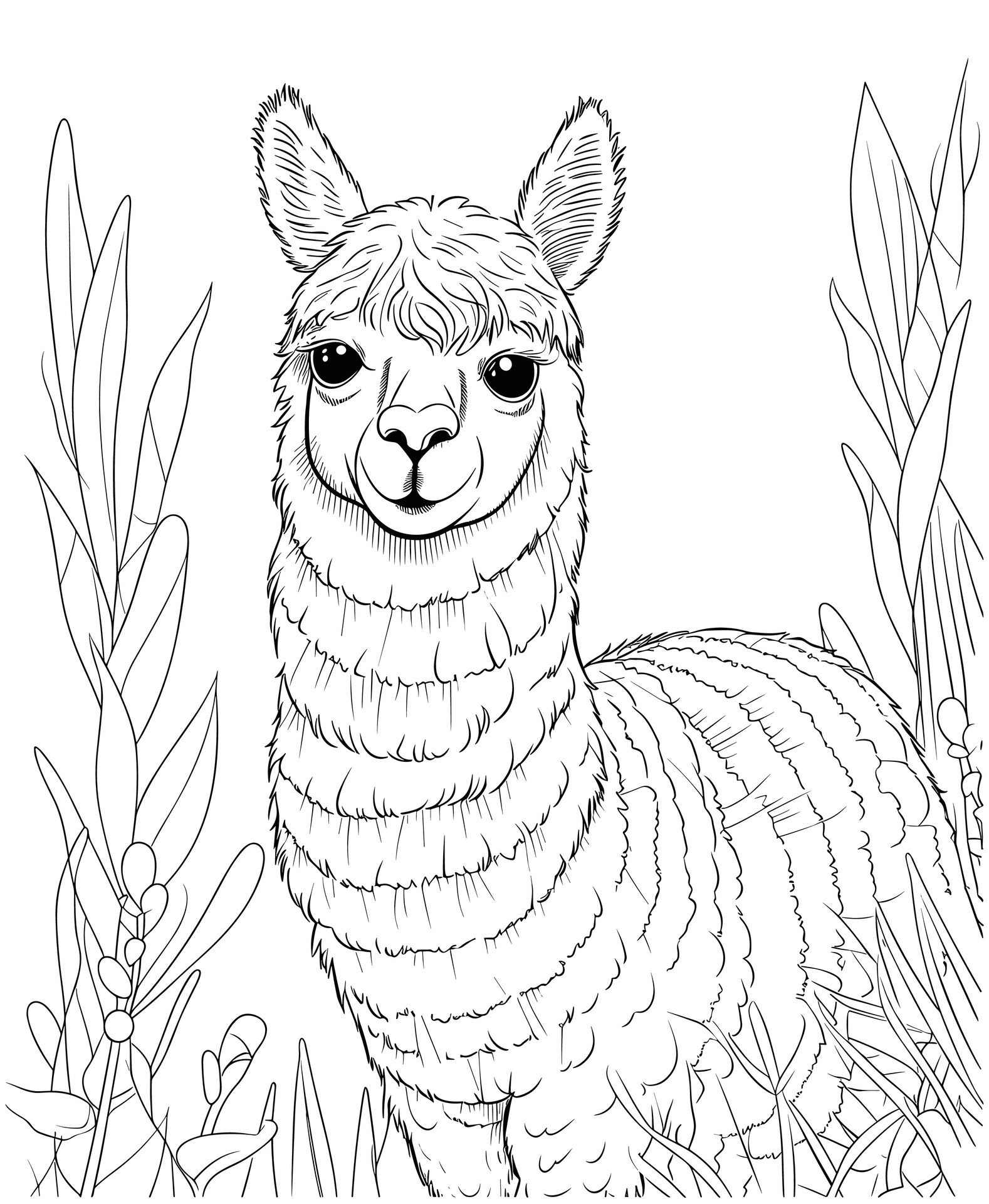 llamas para colorear para niños 27860469 Vector en Vecteezy