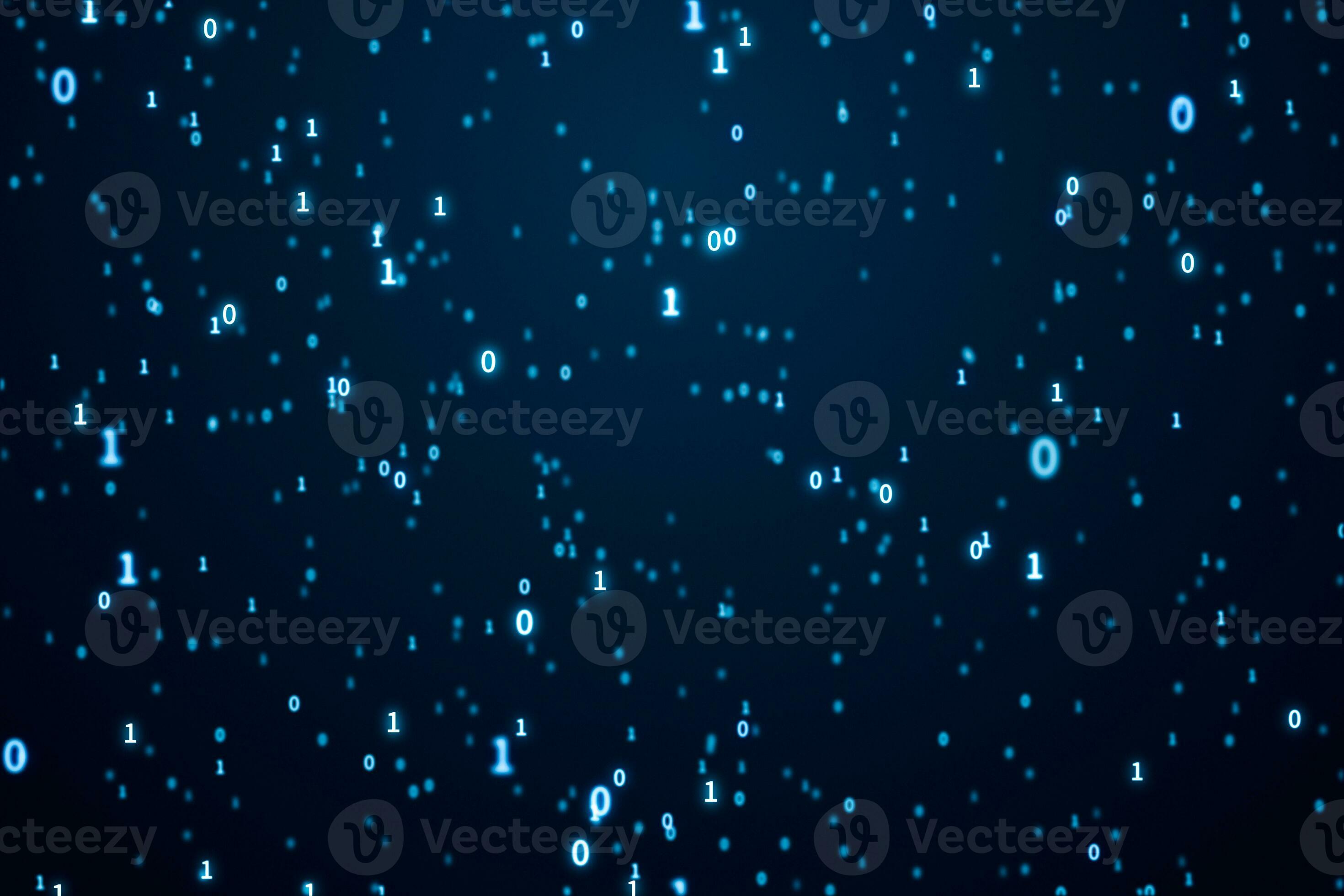 Binary coding numbers scatting on dark background, 3d rendering. 27861614 Stock Photo at Vecteezy