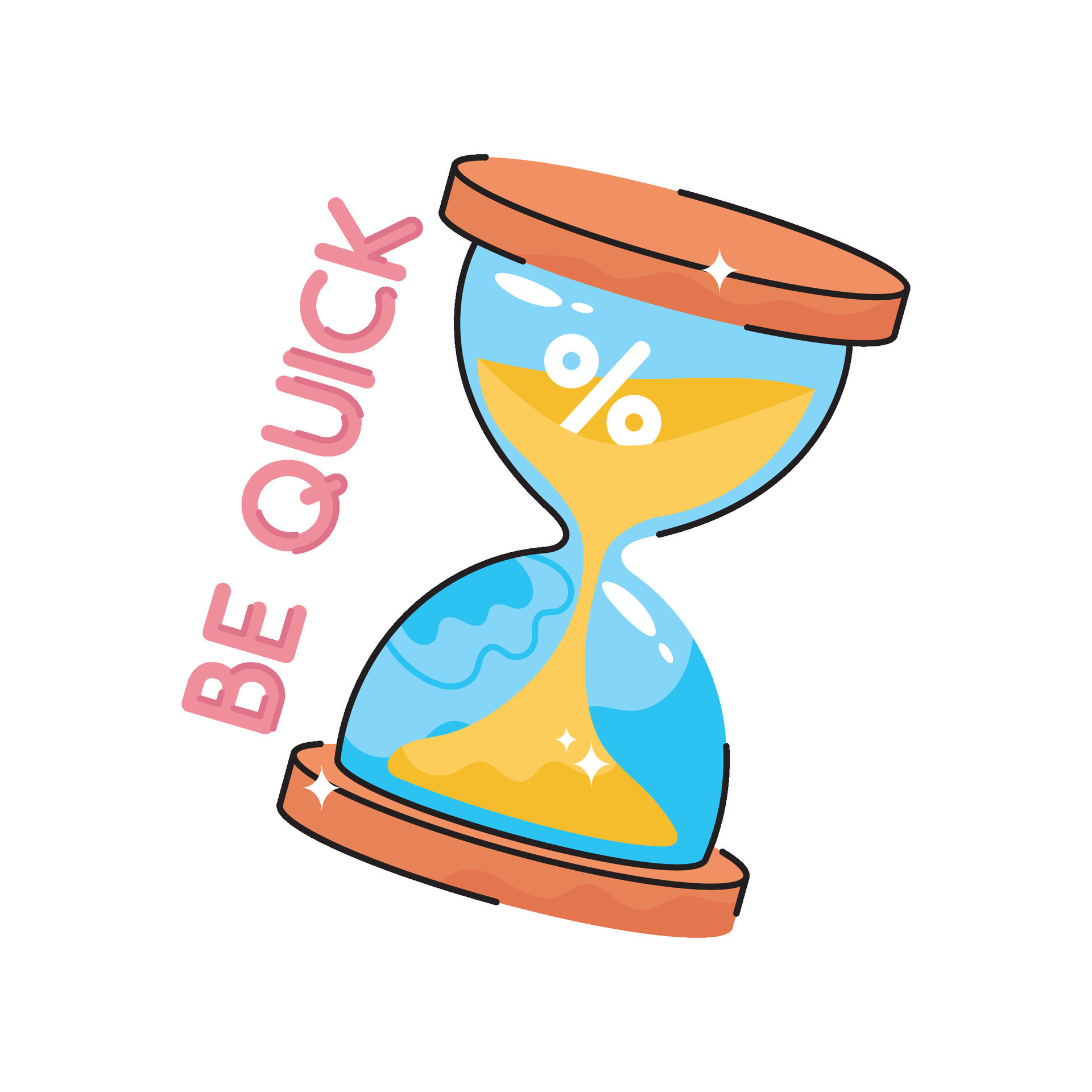 Be quick doodle vector colorful Sticker. EPS 10 file 27862885 Vector Art at Vecteezy