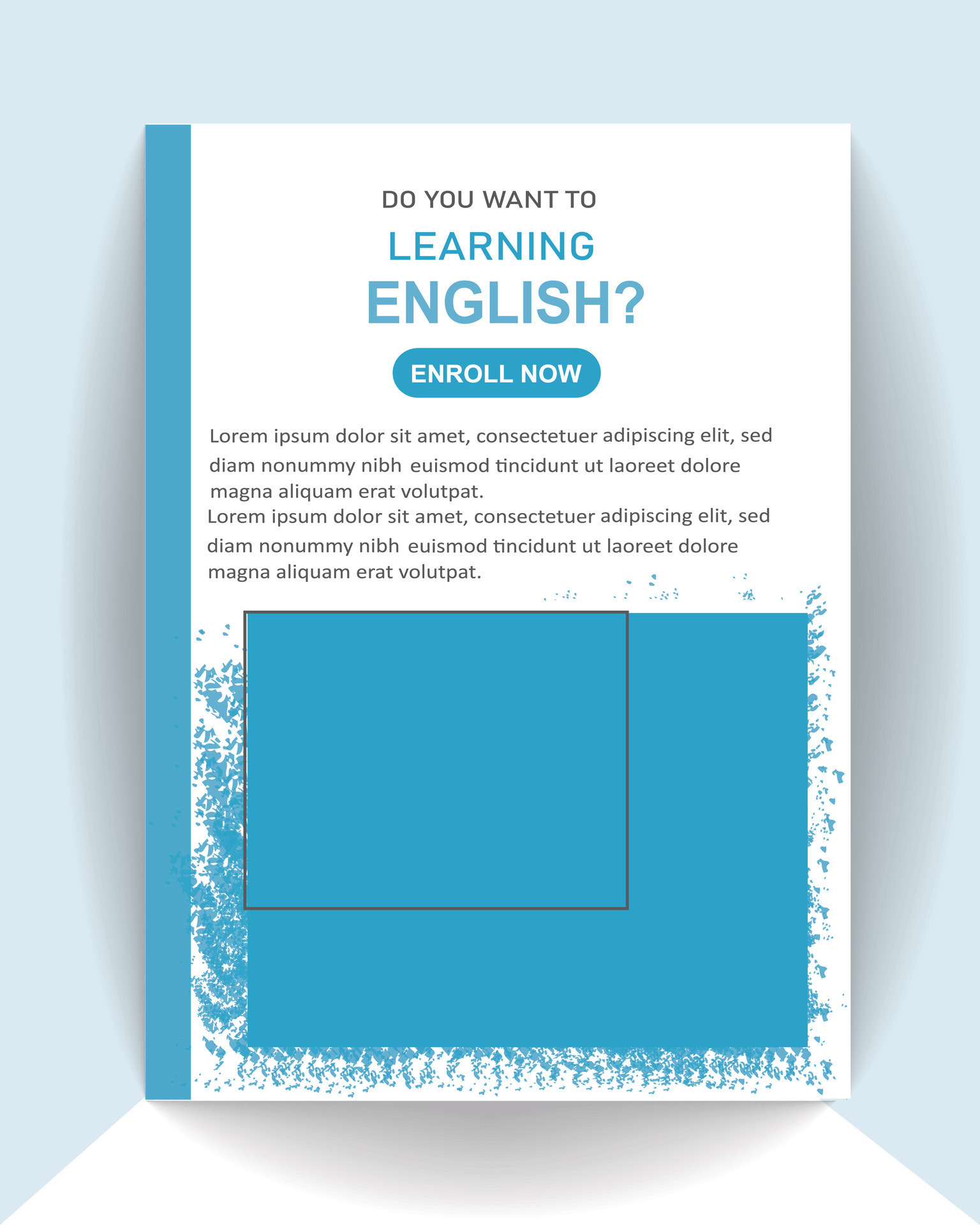 Learning English Book Cover Design A4 Size Flyer 27863932 Vector Art At Vecteezy