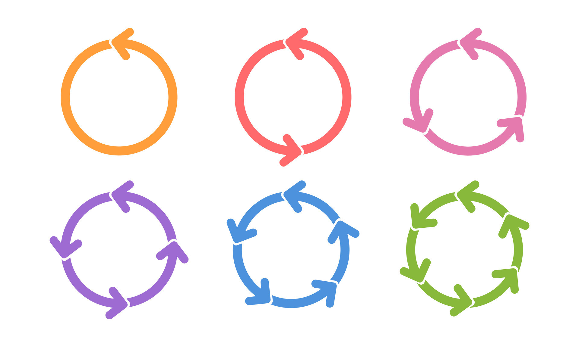 Set Of Cycle Arrows Vector Illustration 27870195 Vector Art At Vecteezy