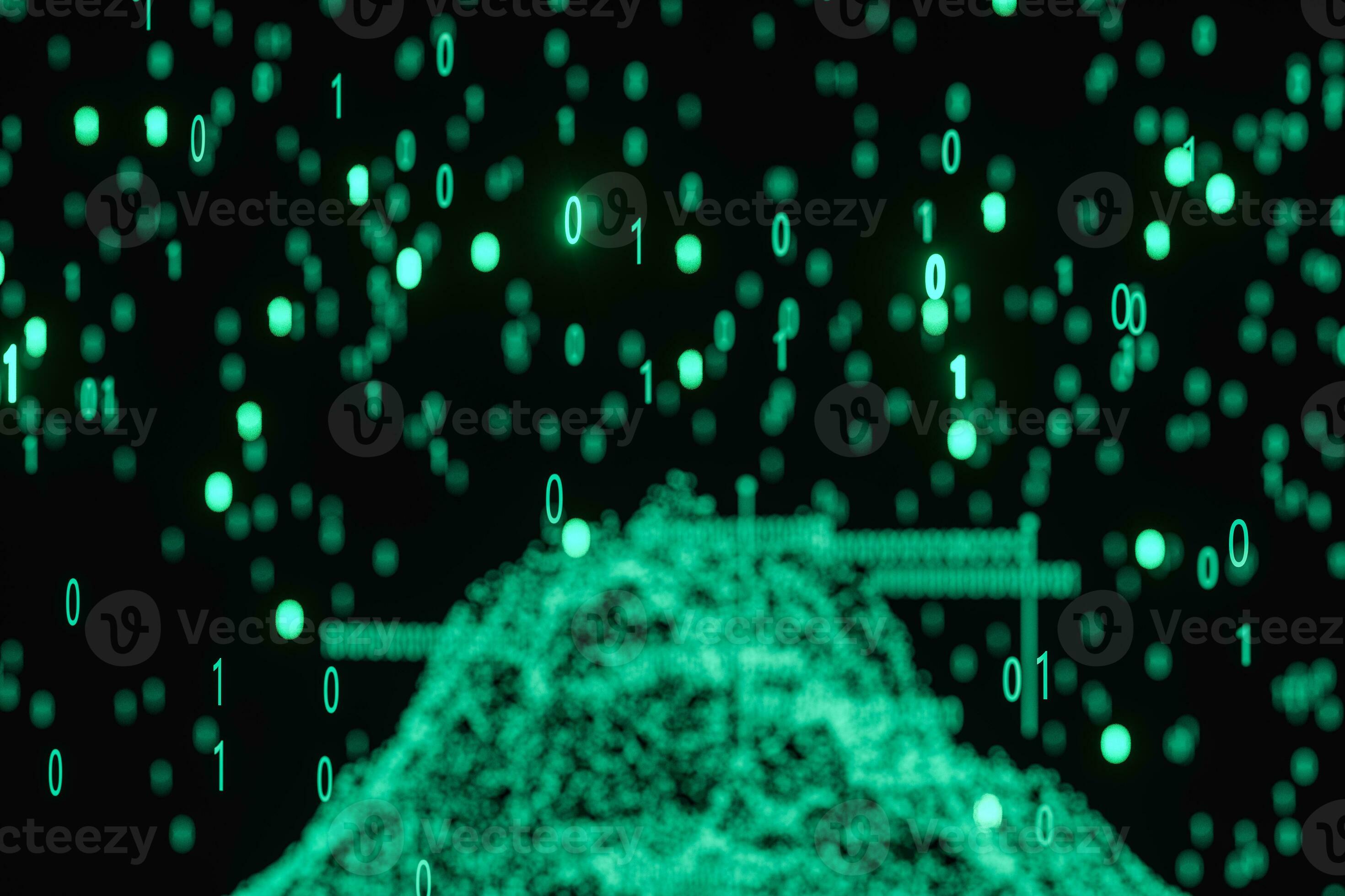 Glowing binary digit with dark background, 3d rendering 27872041 Stock ...