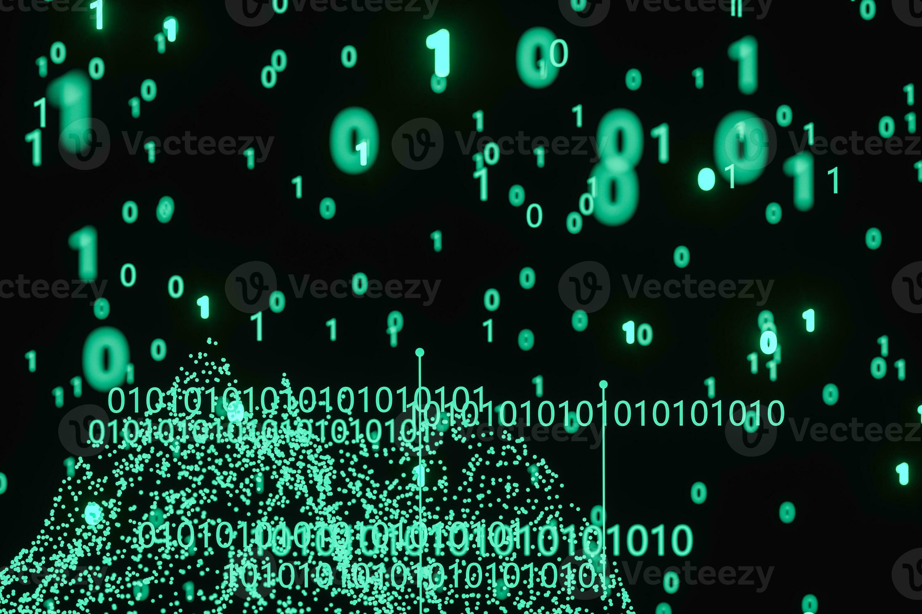 Glowing binary digit with dark background, 3d rendering 27872042 Stock ...