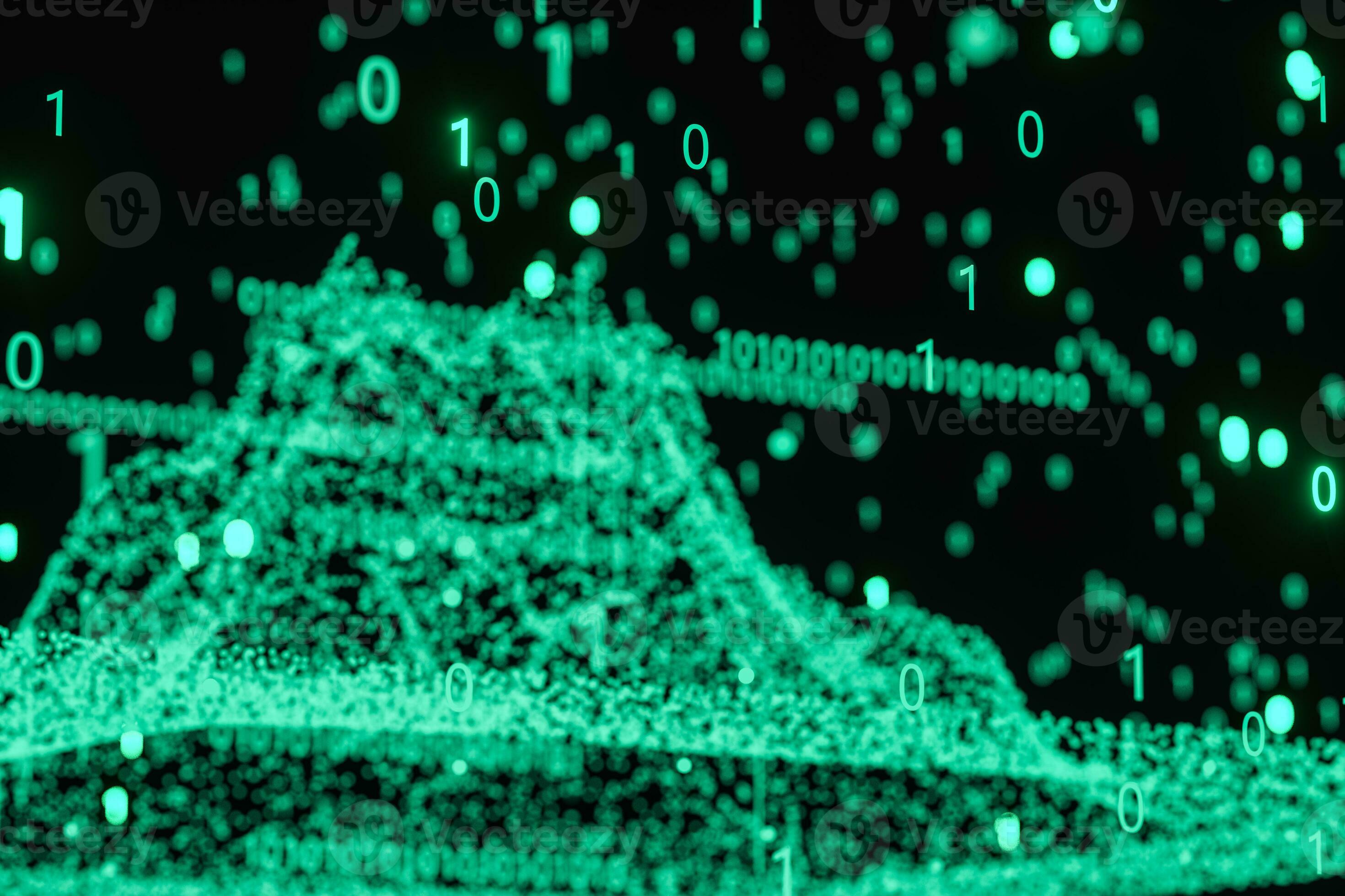 Glowing binary digit with dark background, 3d rendering 27872047 Stock ...