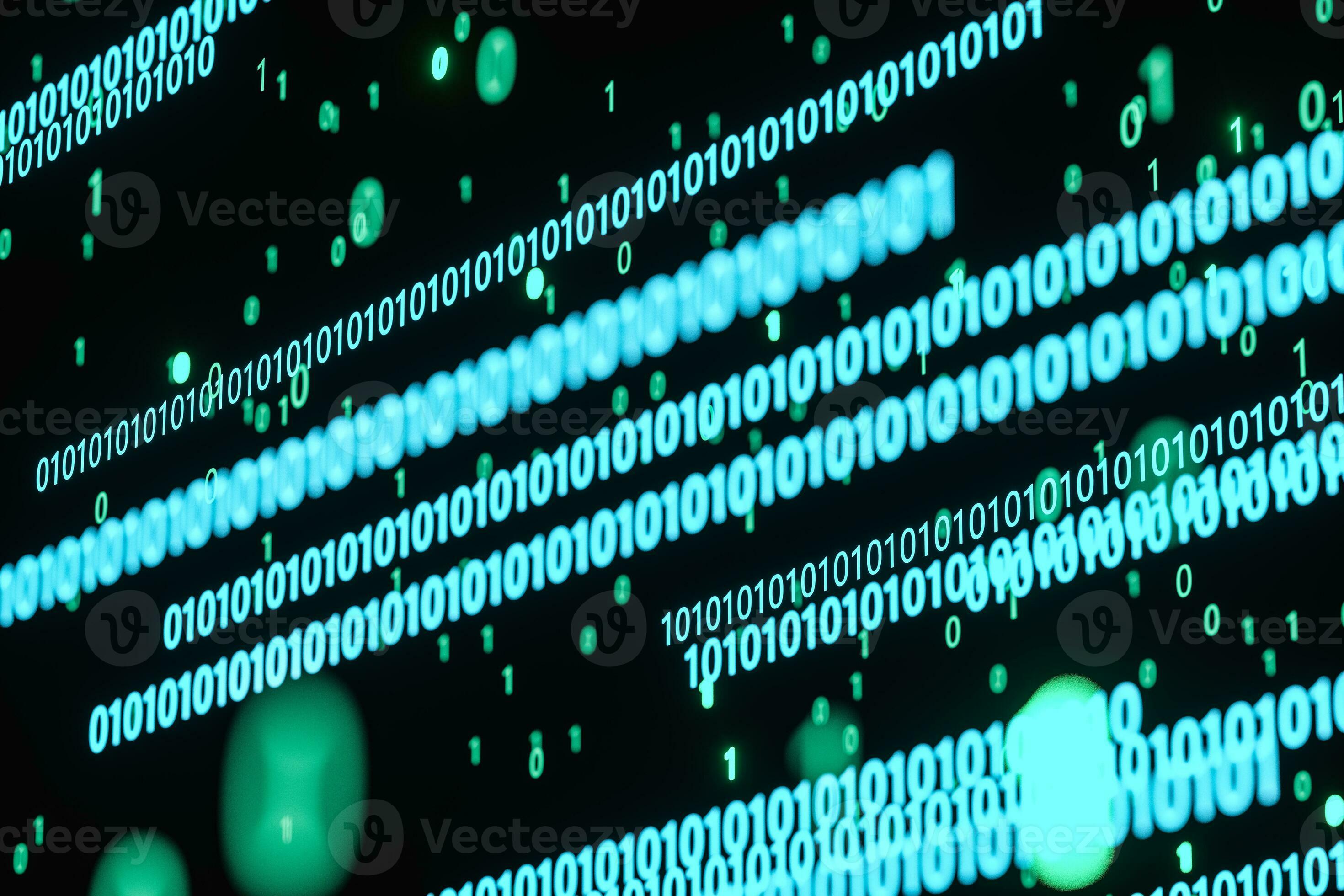 Glowing binary digit with dark background, 3d rendering 27872056 Stock Photo at Vecteezy