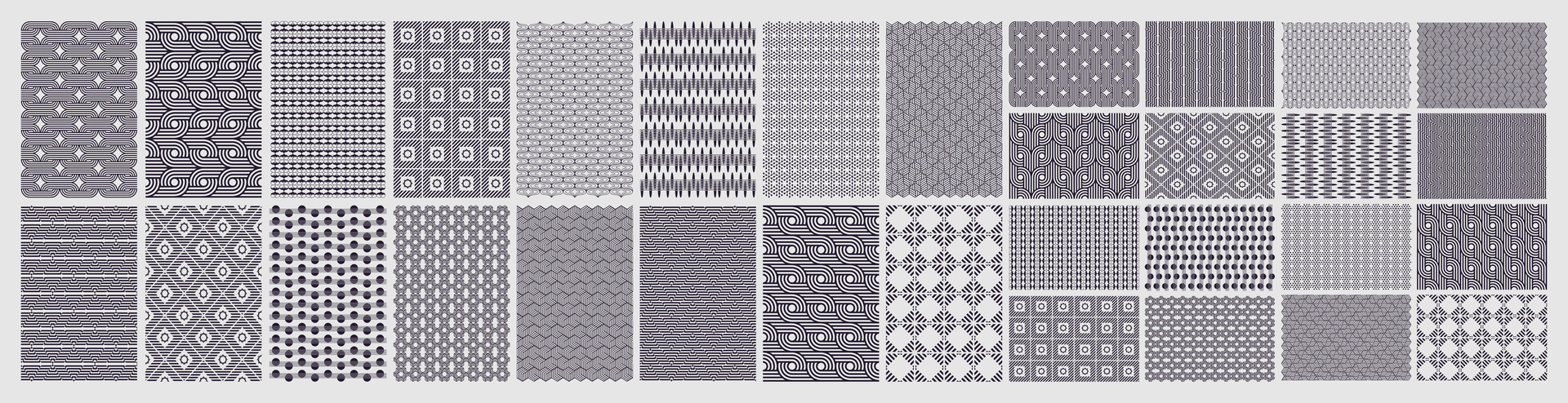 Set Of Seamless Patterns Collection Colorful Abstract Geometric