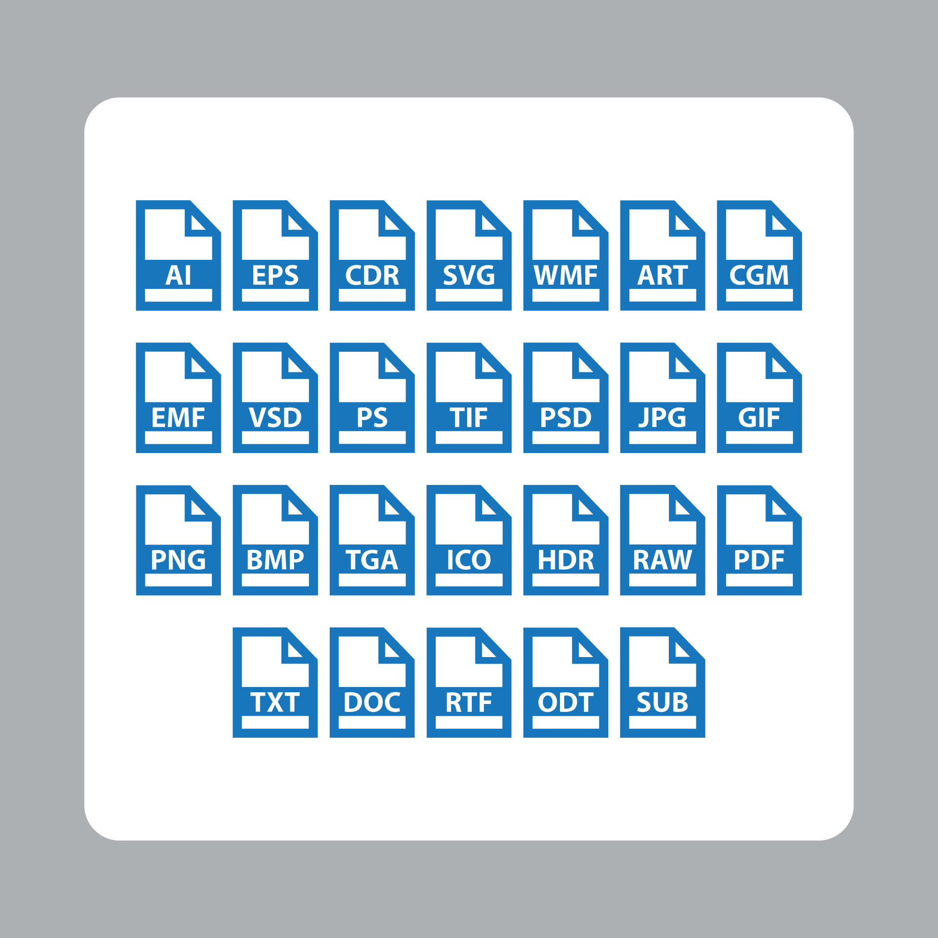 Set Of File Formats Icons Format Of Documents And Files Extension 27875896 Vector Art At Vecteezy