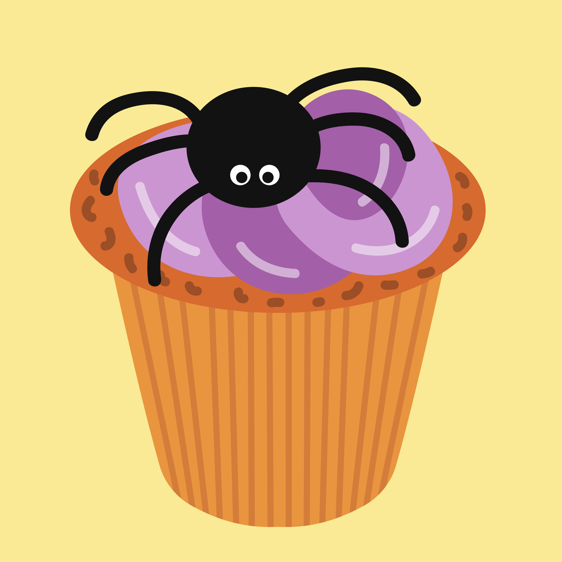 Happy Halloween spider cupcake vector illustration 27877938 Vector Art ...