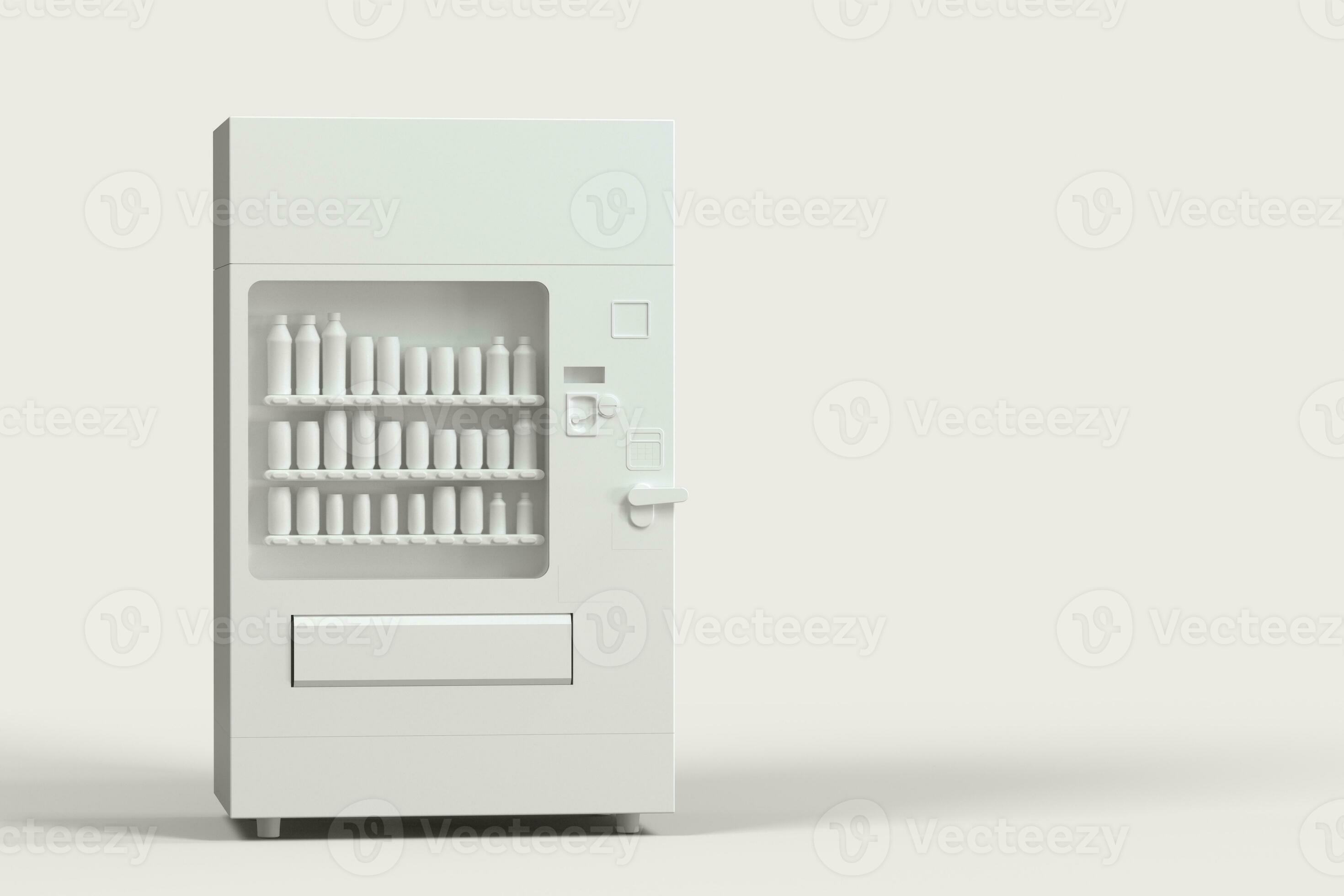 The white model of vending machine with white background, 3d rendering ...