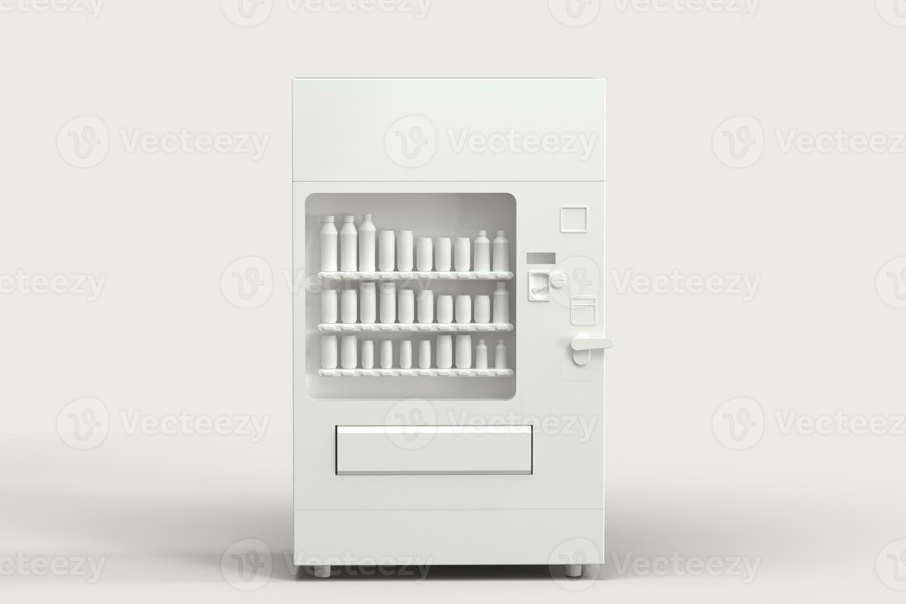 The white model of vending machine with white background, 3d rendering ...