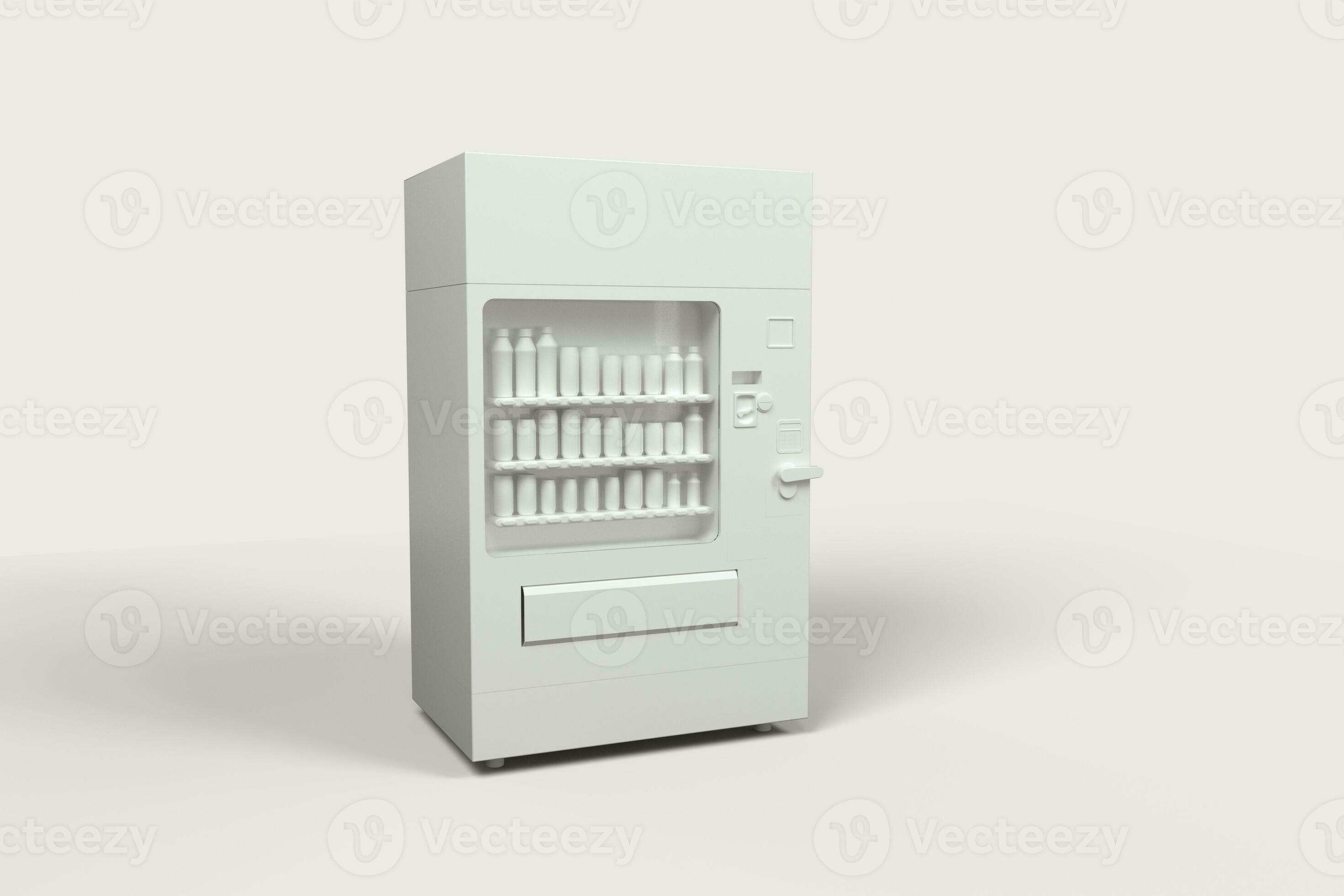 The white model of vending machine with white background, 3d rendering ...