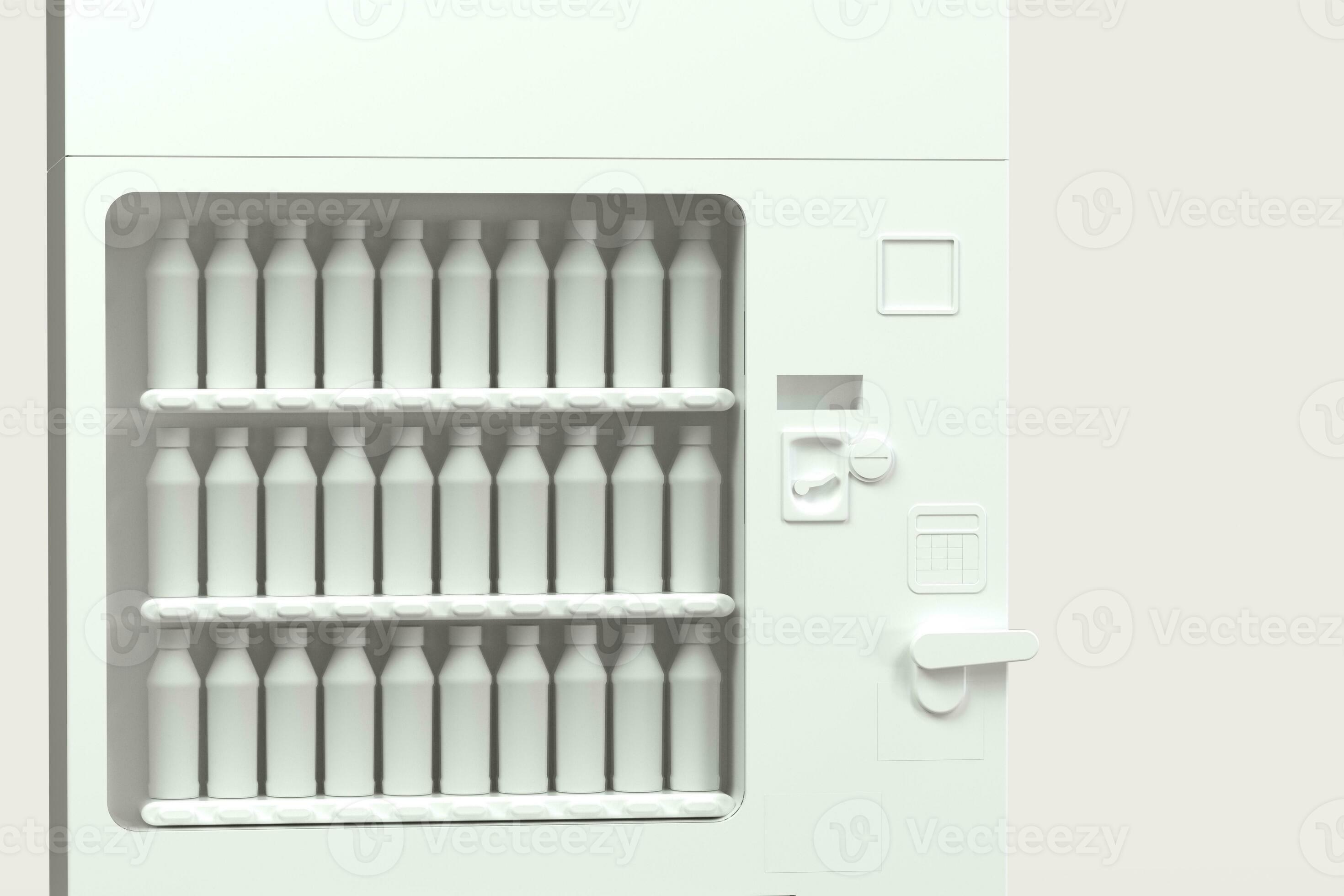 The white model of vending machine with white background, 3d rendering ...