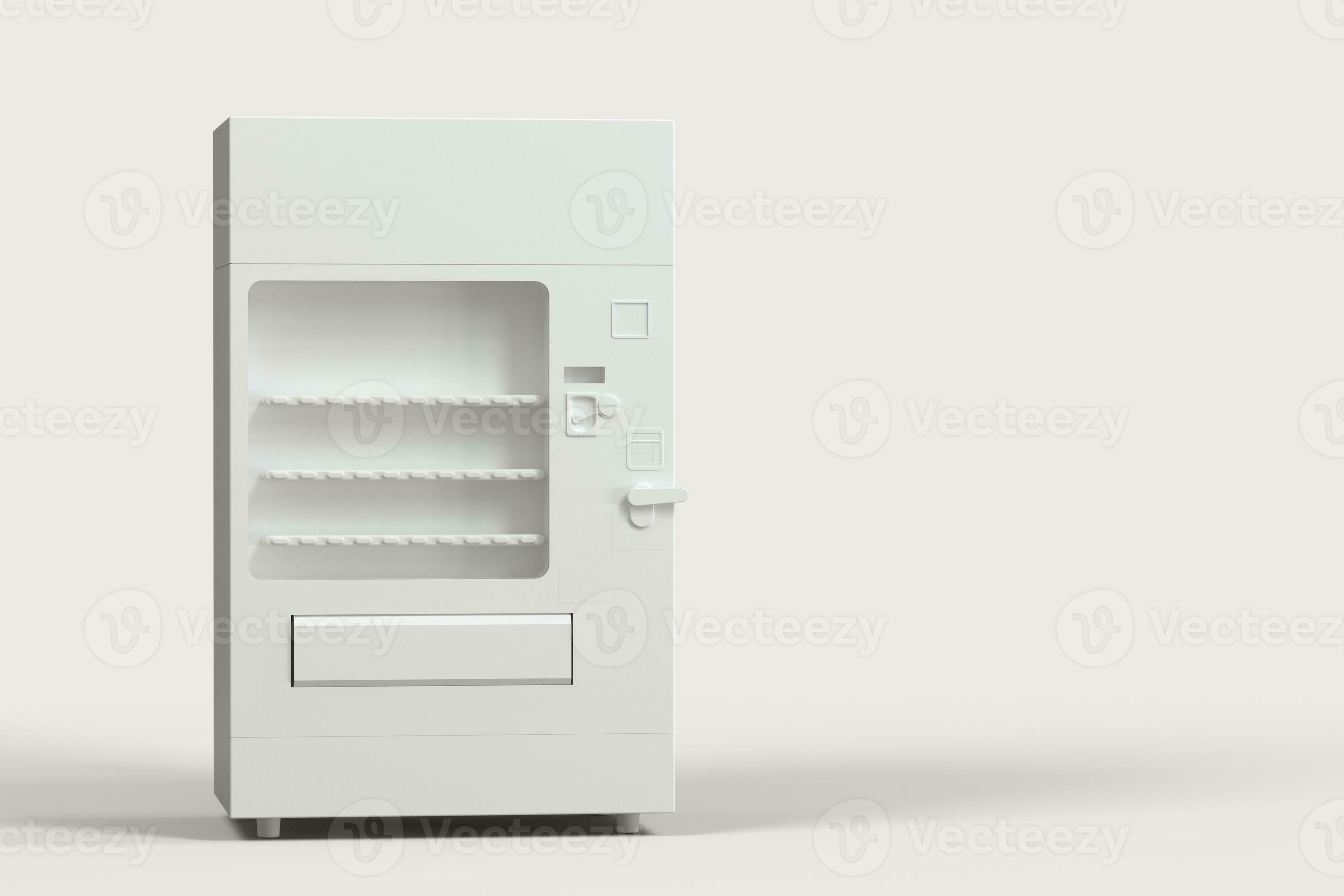 The white model of vending machine with white background, 3d rendering ...