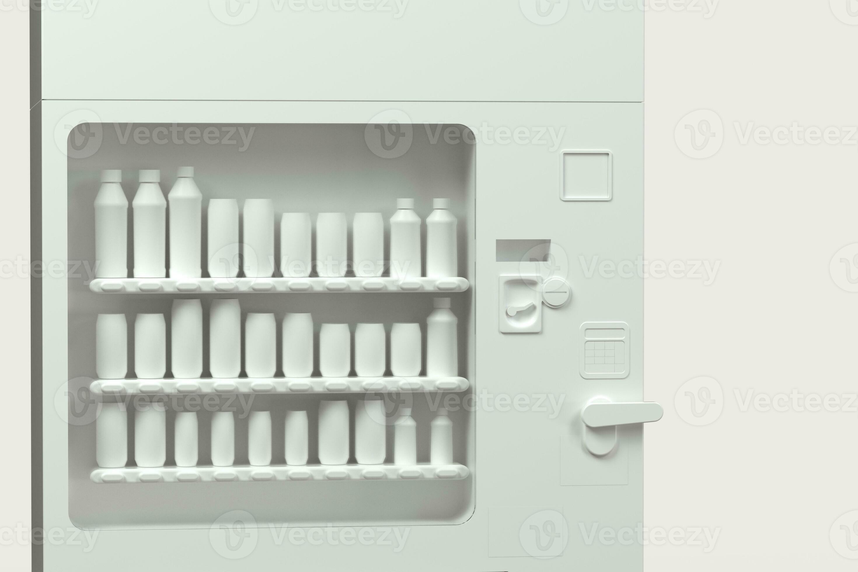 The white model of vending machine with white background, 3d rendering ...