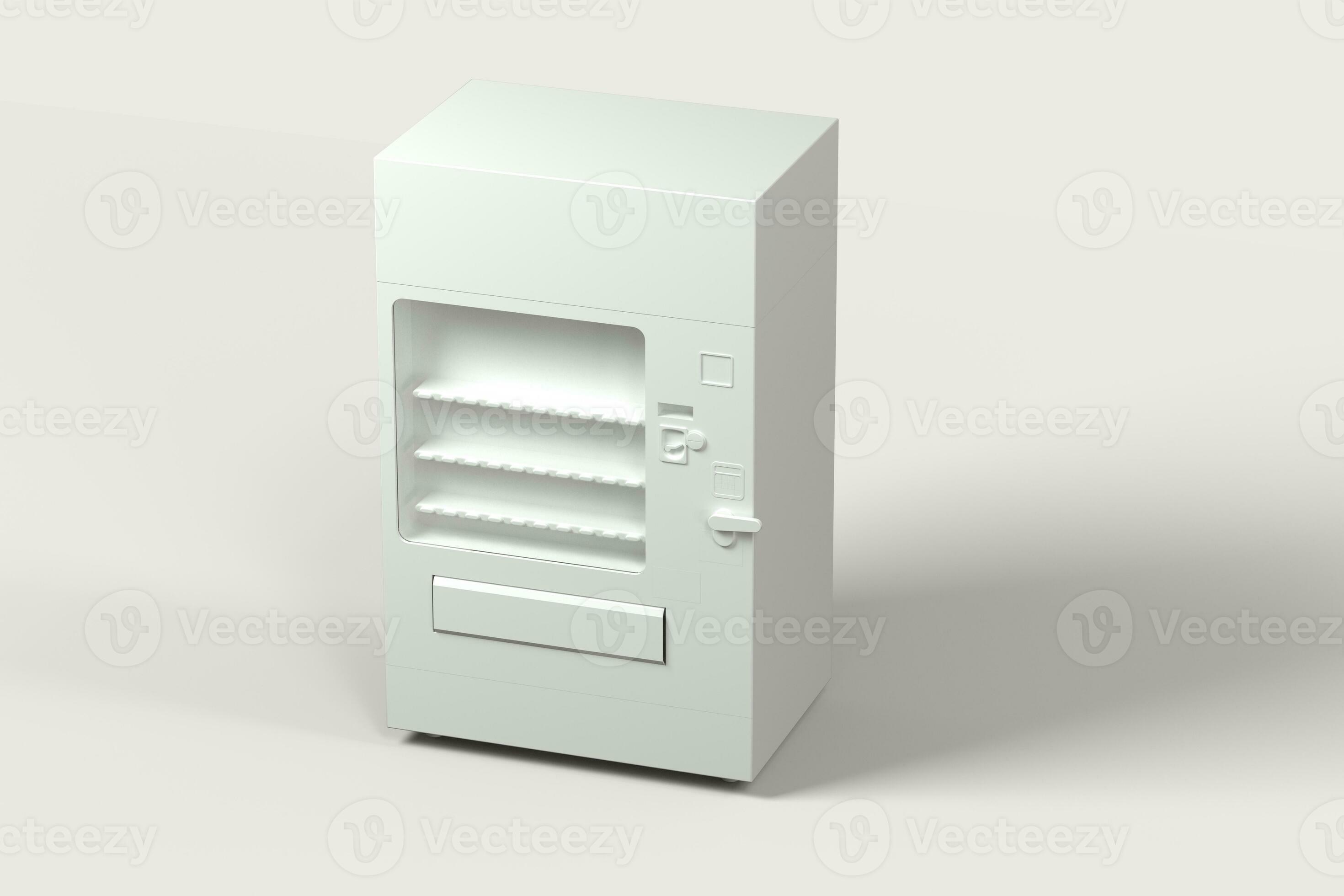 The white model of vending machine with white background, 3d rendering ...