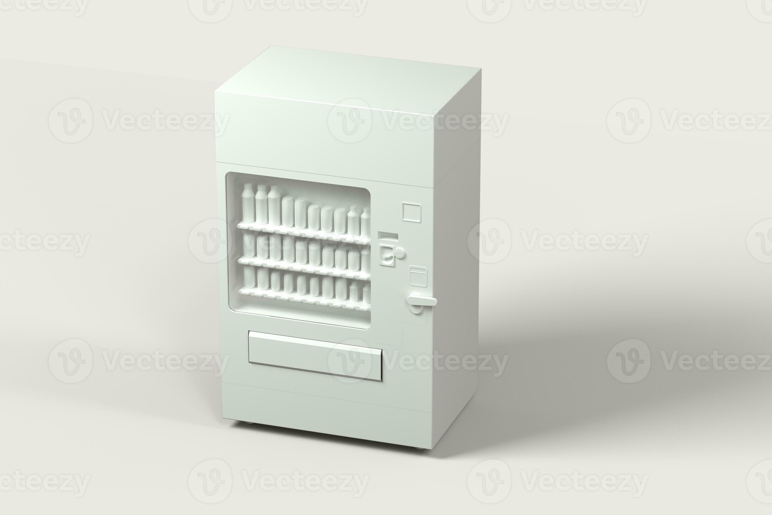 The white model of vending machine with white background, 3d rendering ...