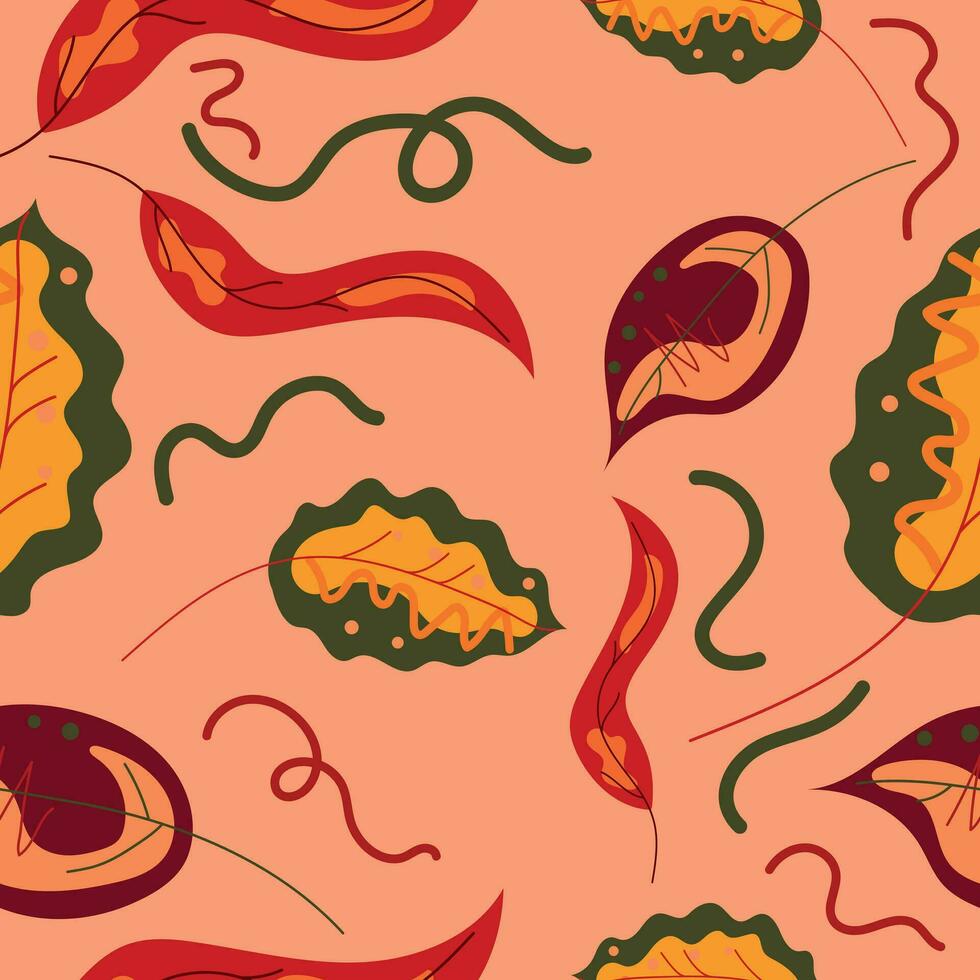 Autumn Abstract Print Seamless Pattern With Autumn Leaves 27892483 Vector Art At Vecteezy