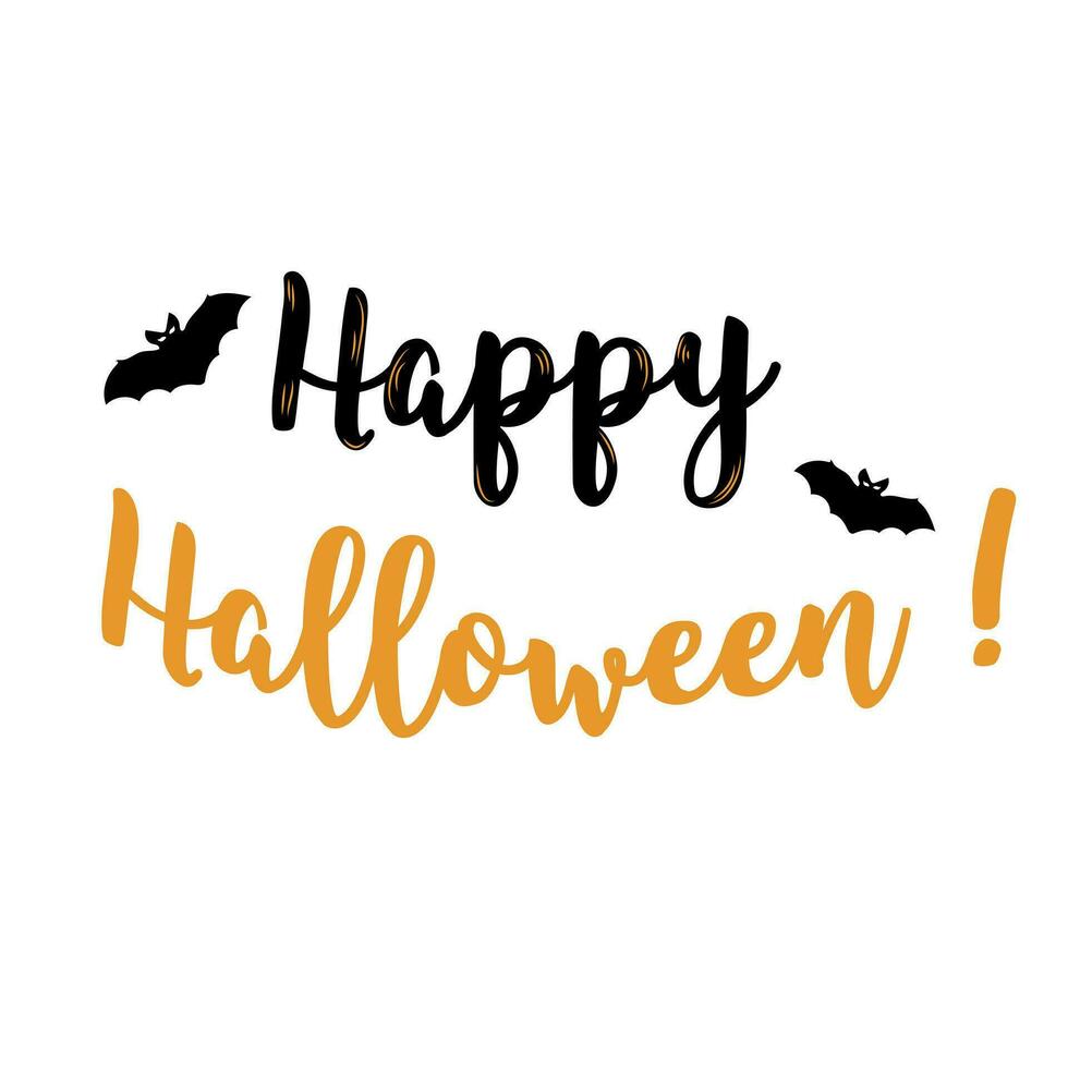 Happy Halloween lettering, vector brush calligraphy. 27892484 Vector ...