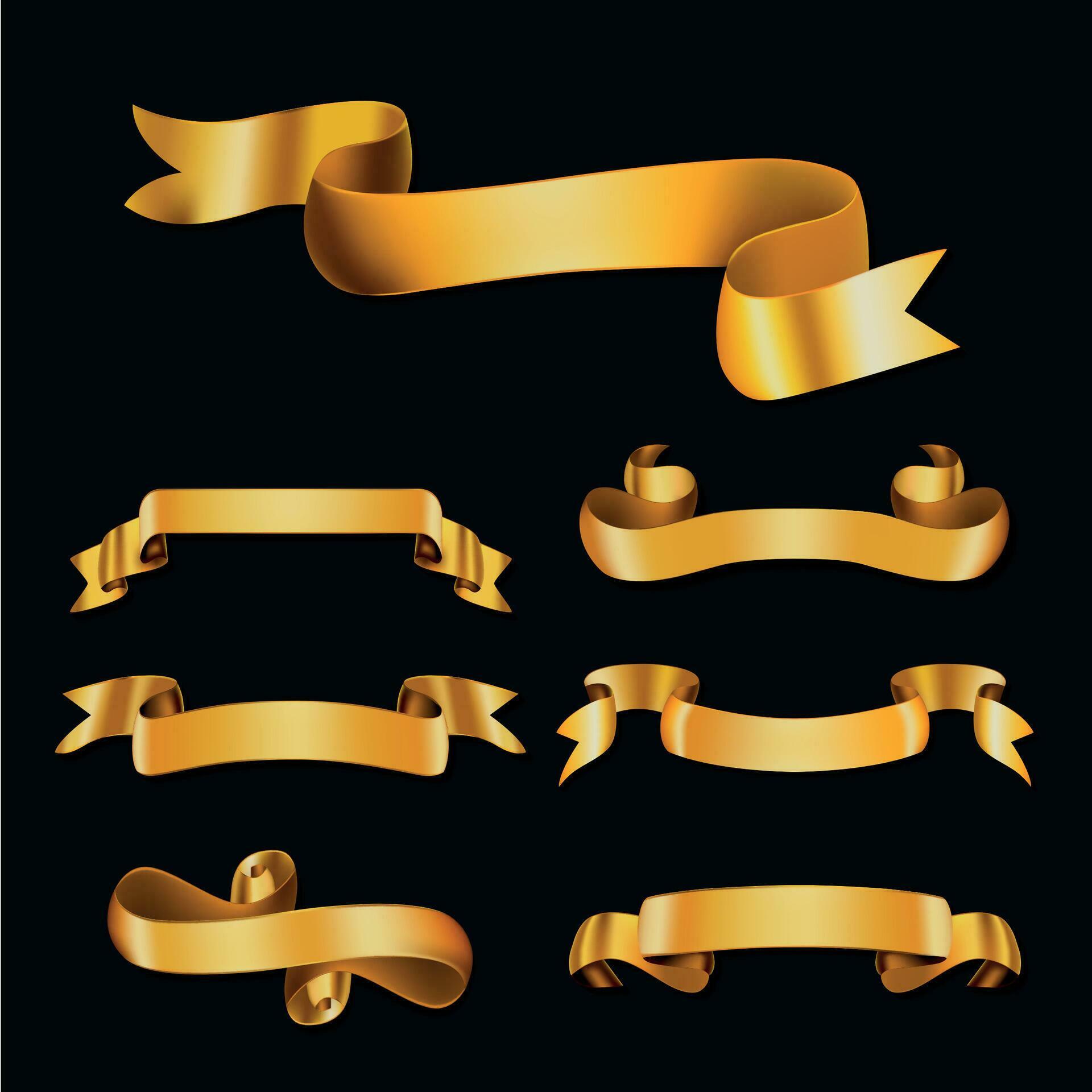 Realistic Detailed 3d Golden Ribbons Set. Vector 27895151 Vector Art at ... Realistic Detailed 3d Golden Ribbons Set. Vector 27895151 Vector Art at ...