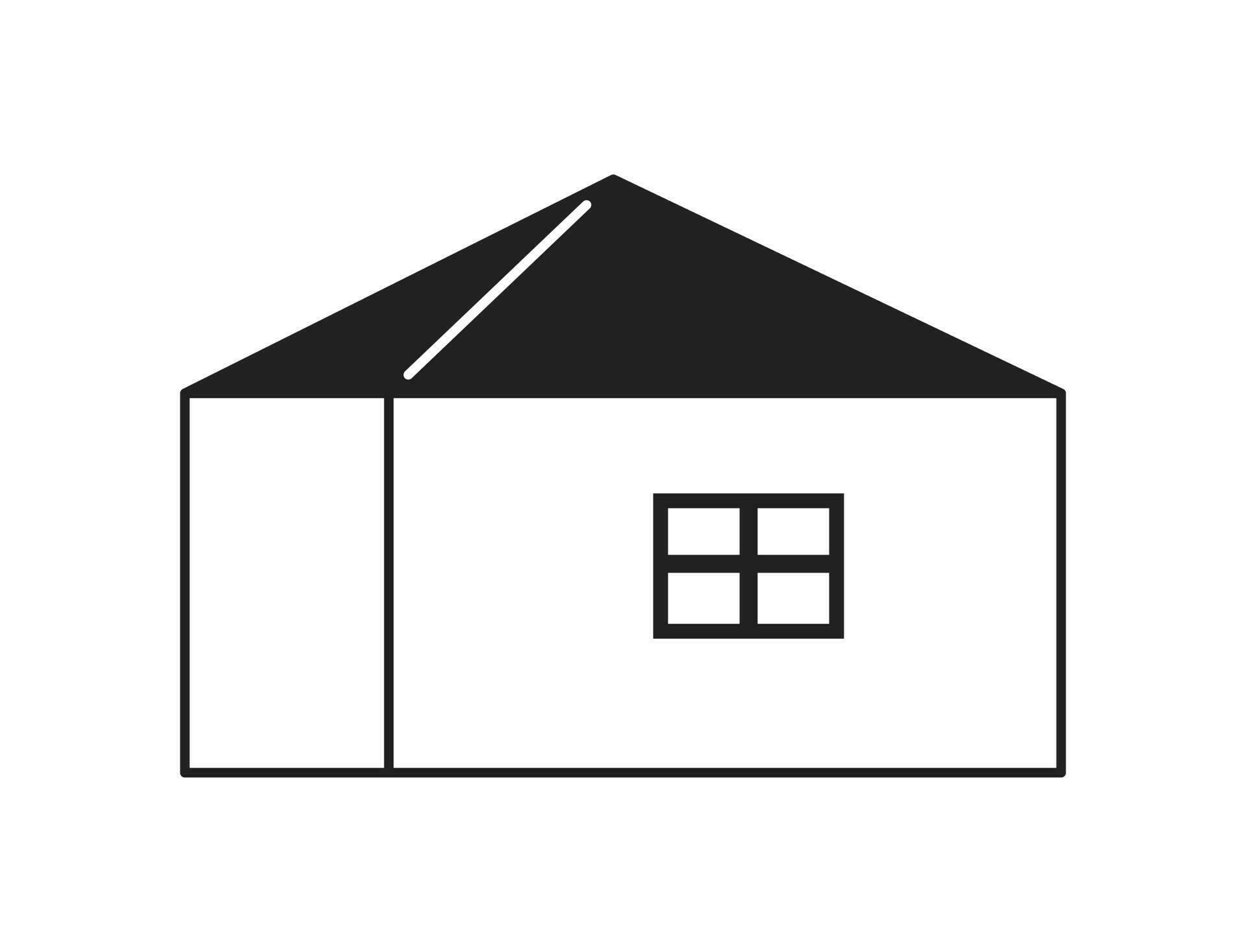 House monochrome flat vector object. Small residential building ...