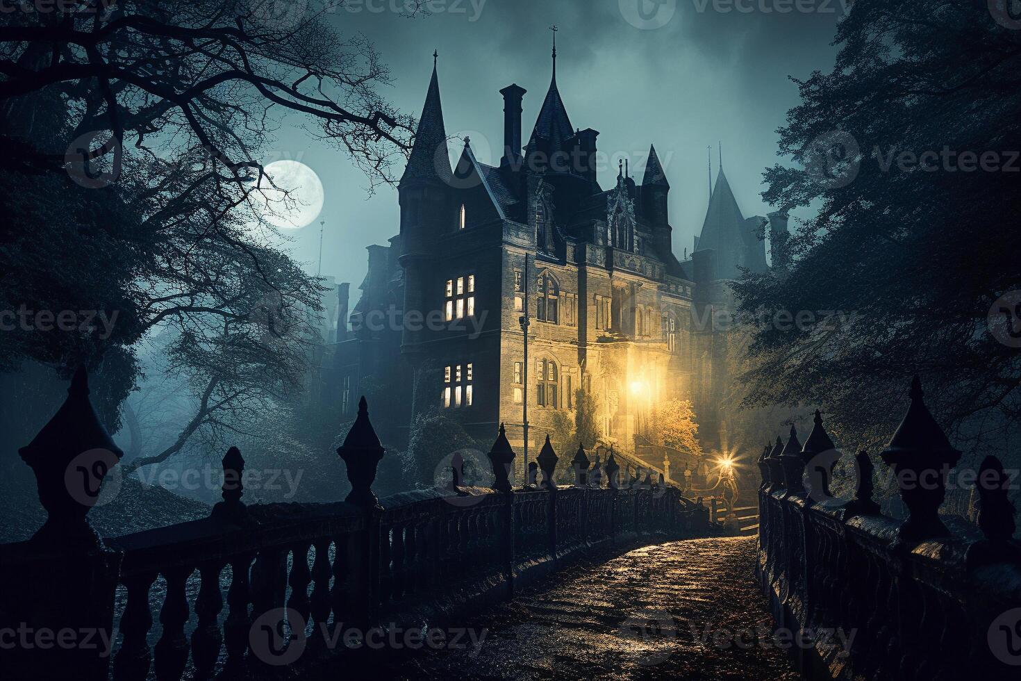 Ai generative. Spooky old gothic castle 27907232 Stock Photo at Vecteezy