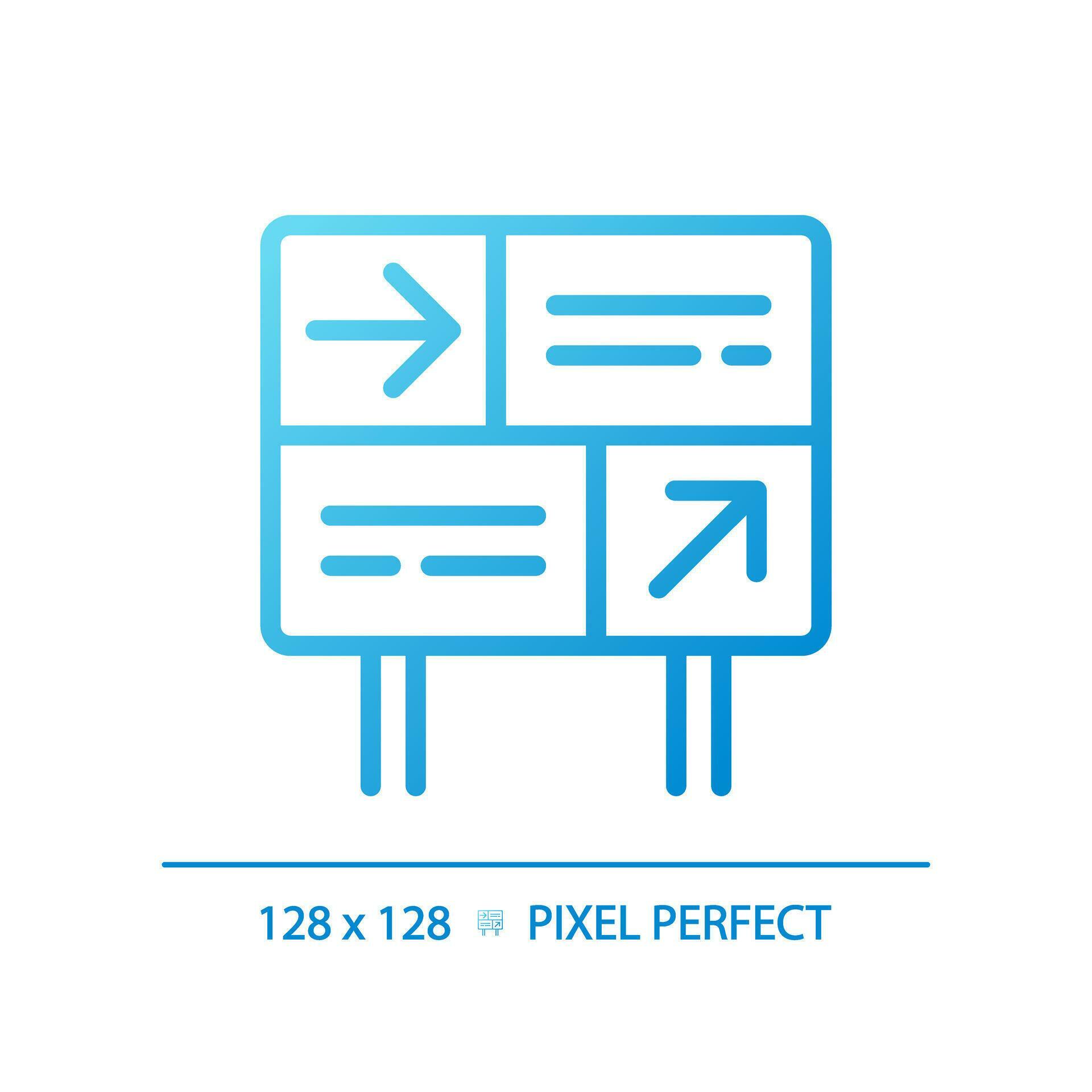Directional Sign Pixel Perfect Gradient Linear Vector Icon Train Station Navigation System