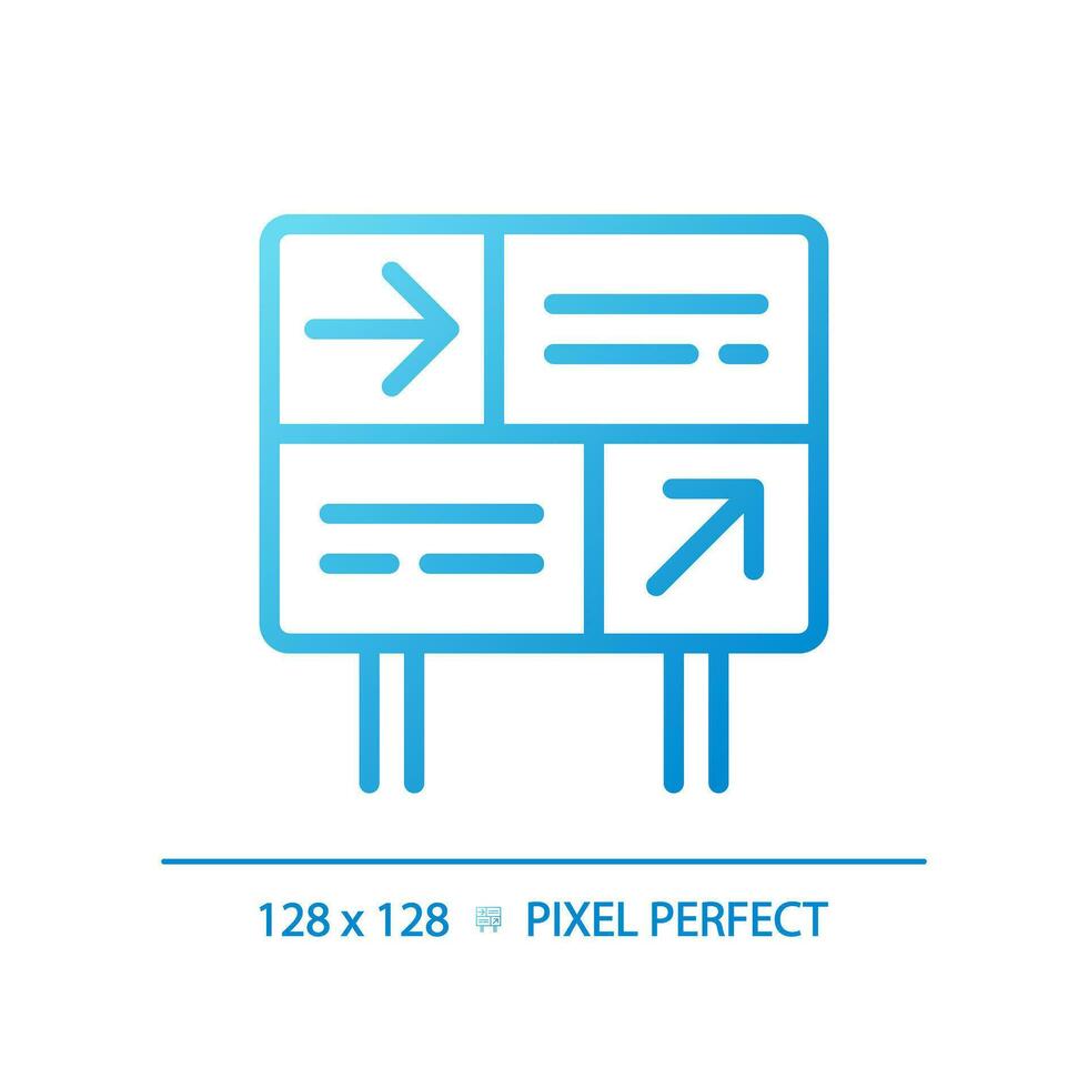 Directional Sign Pixel Perfect Gradient Linear Vector Icon Train Station Navigation System