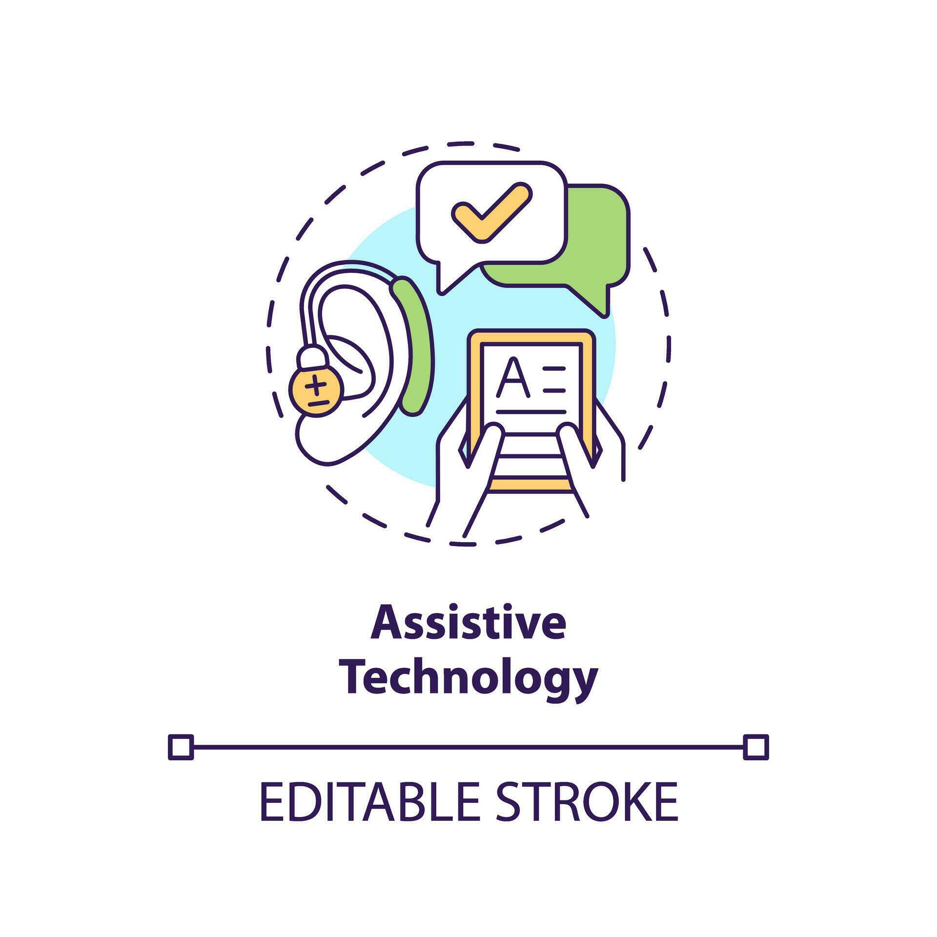 Assistive technology concept icon. Students with disabilities. Special education. Equal access ...