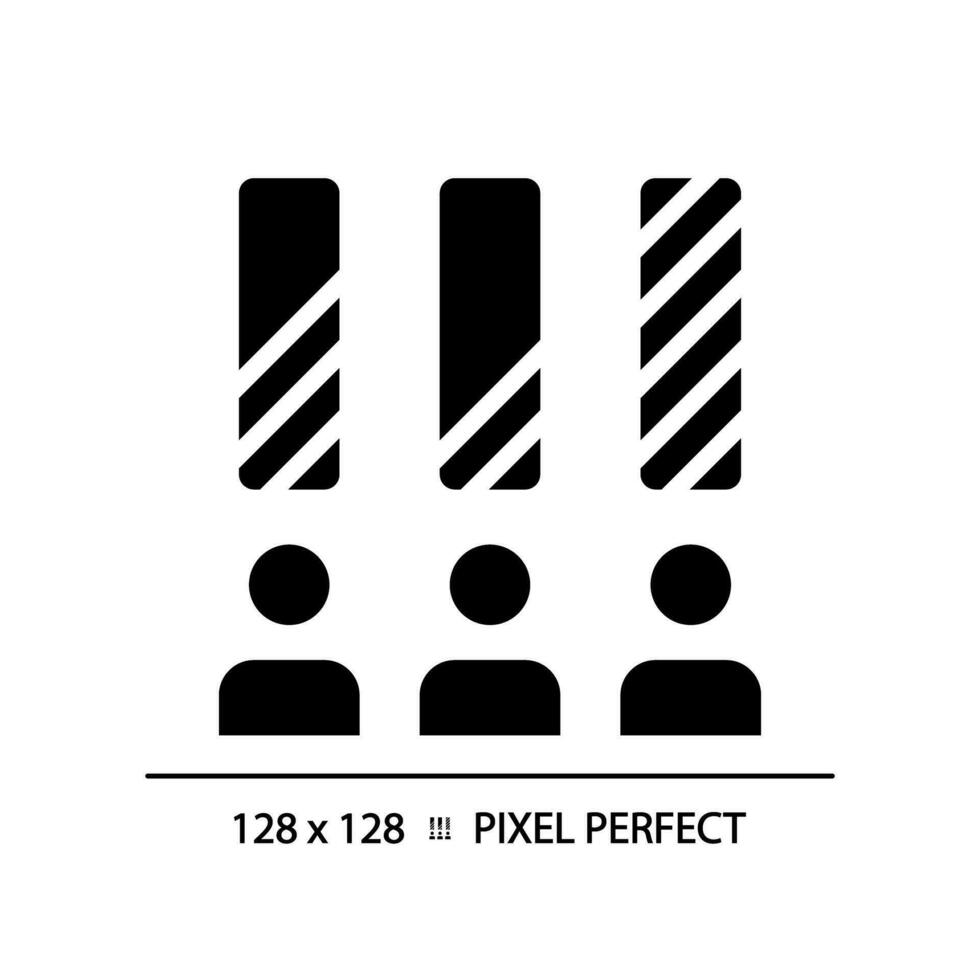 2D pixel perfect glyph style icon of candidate ranking with bar graph ...
