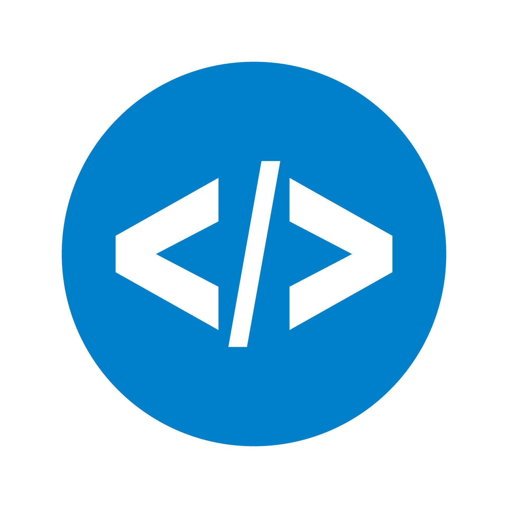 Round Code Mark Icon Programming And Coding Symbol Vector 27924228 Vector Art At Vecteezy