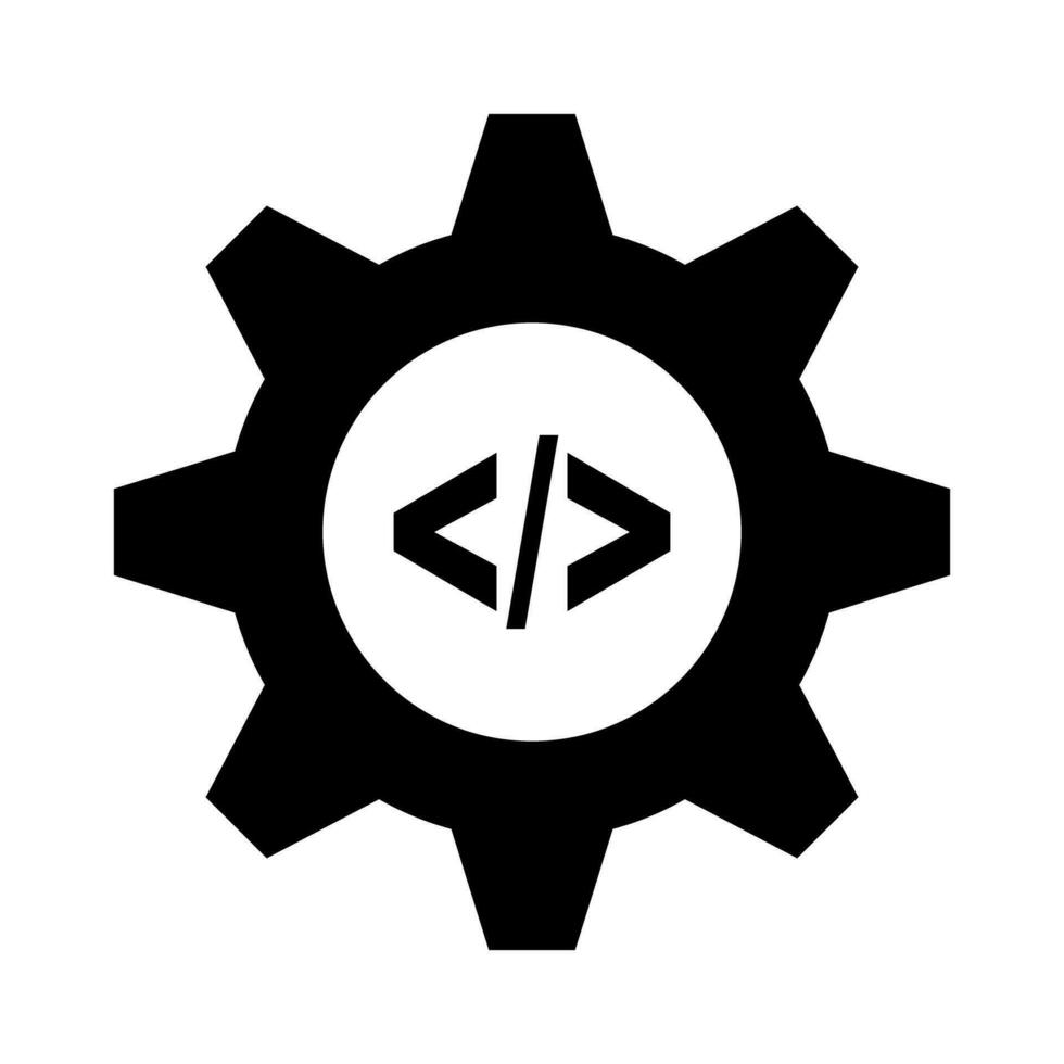 Programming mark and gear icon. System settings. Vector. 27924528 Vector Art at Vecteezy