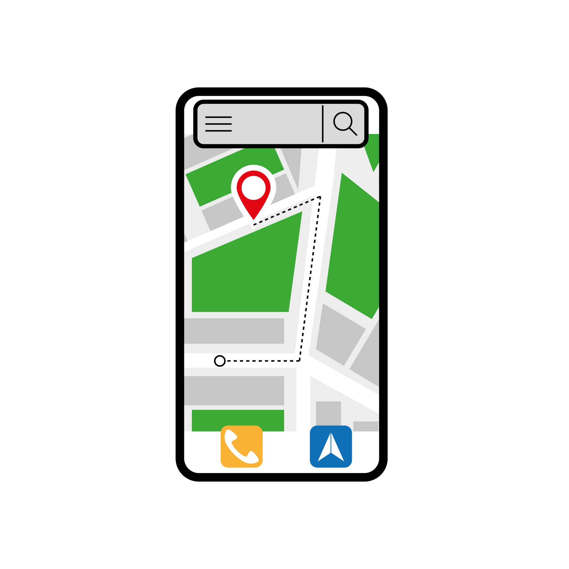 Gps Navigation Map Smartphone Map Application And Red Pinpoint On