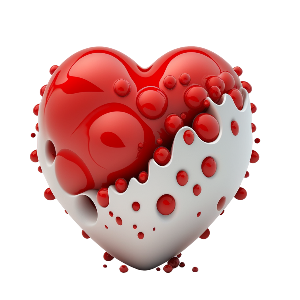 Dia Dos Namorados Dia 3d Estéreo Amor Vermelho Coração Ai Generativo