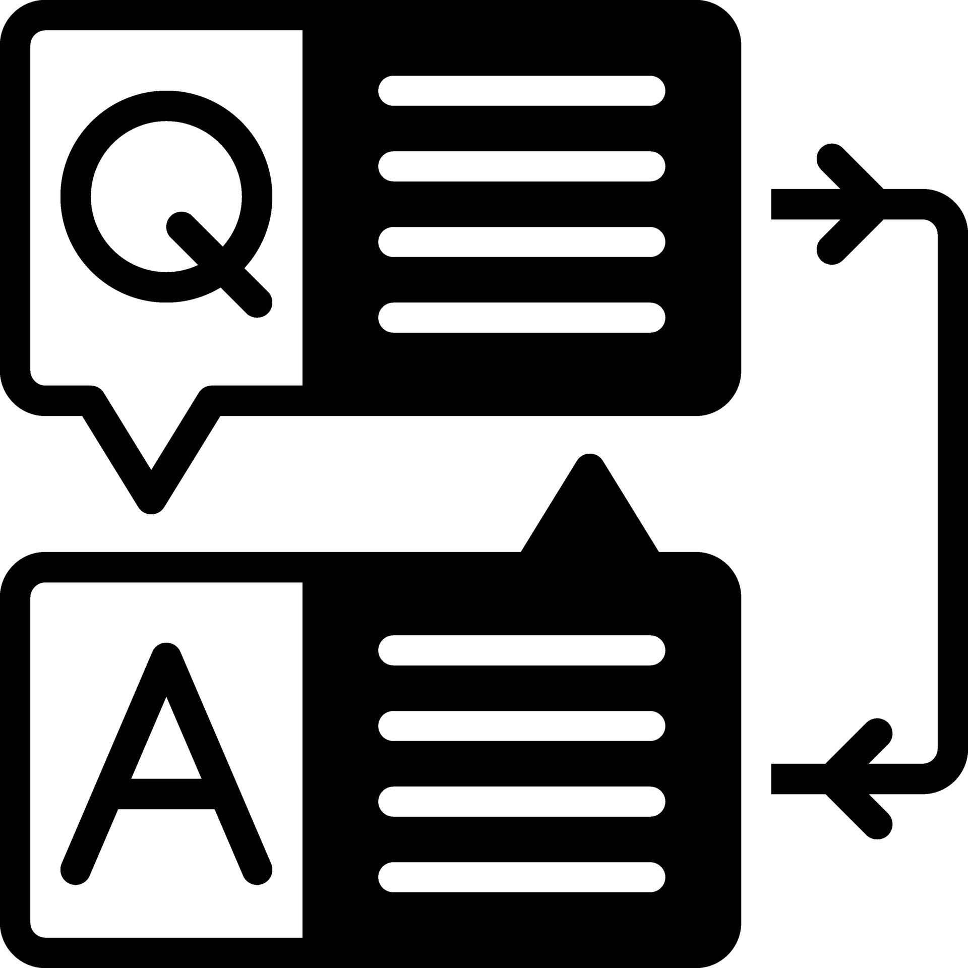 solid icon for answer 27925292 Vector Art at Vecteezy